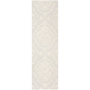 SAFAVIEH Micro-Loop Britton Floral Bordered Wool Area Rug, Pink/Ivory ...