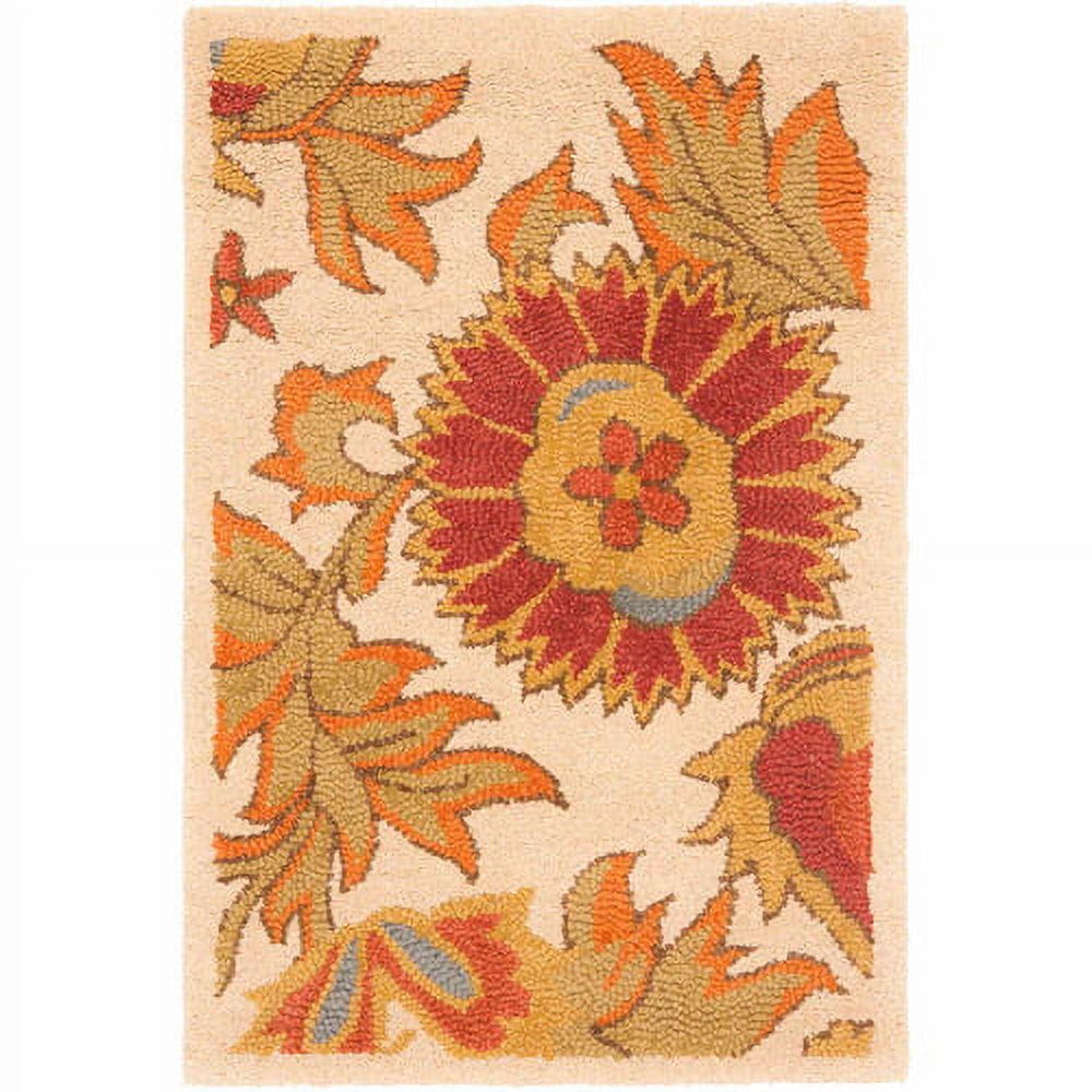 SAFAVIEH Blossom Layla Floral Flowers Wool Area Rug, Ivory/Multi, 2' x ...