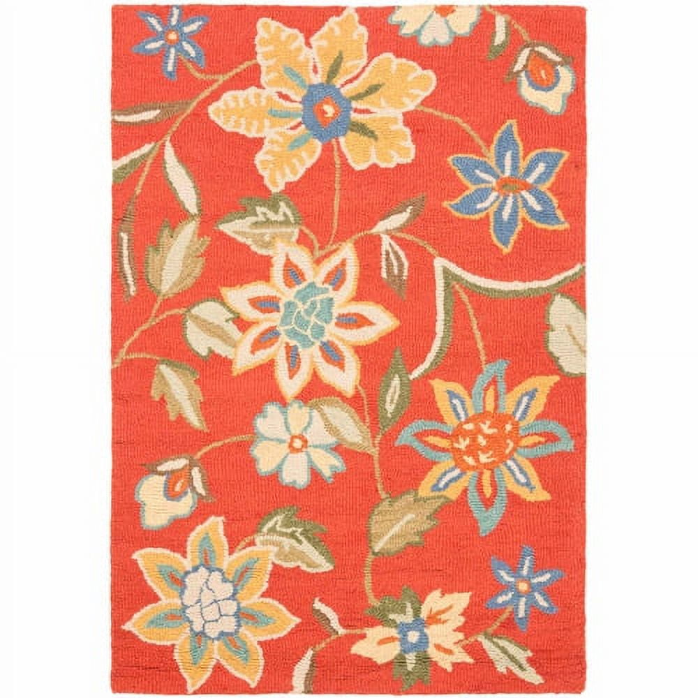 SAFAVIEH Blossom Mindy Floral Flowers Wool Area Rug, Rust/Multi, 4' x 6 ...