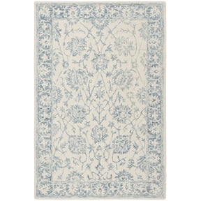 SAFAVIEH Braided Tanisha Bordered Reversible Area Rug, Ivory/Blue, 4' x ...