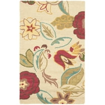 SAFAVIEH Blossom Tracy Floral Flowers Wool Area Rug, Ivory/Multi, 5' x ...