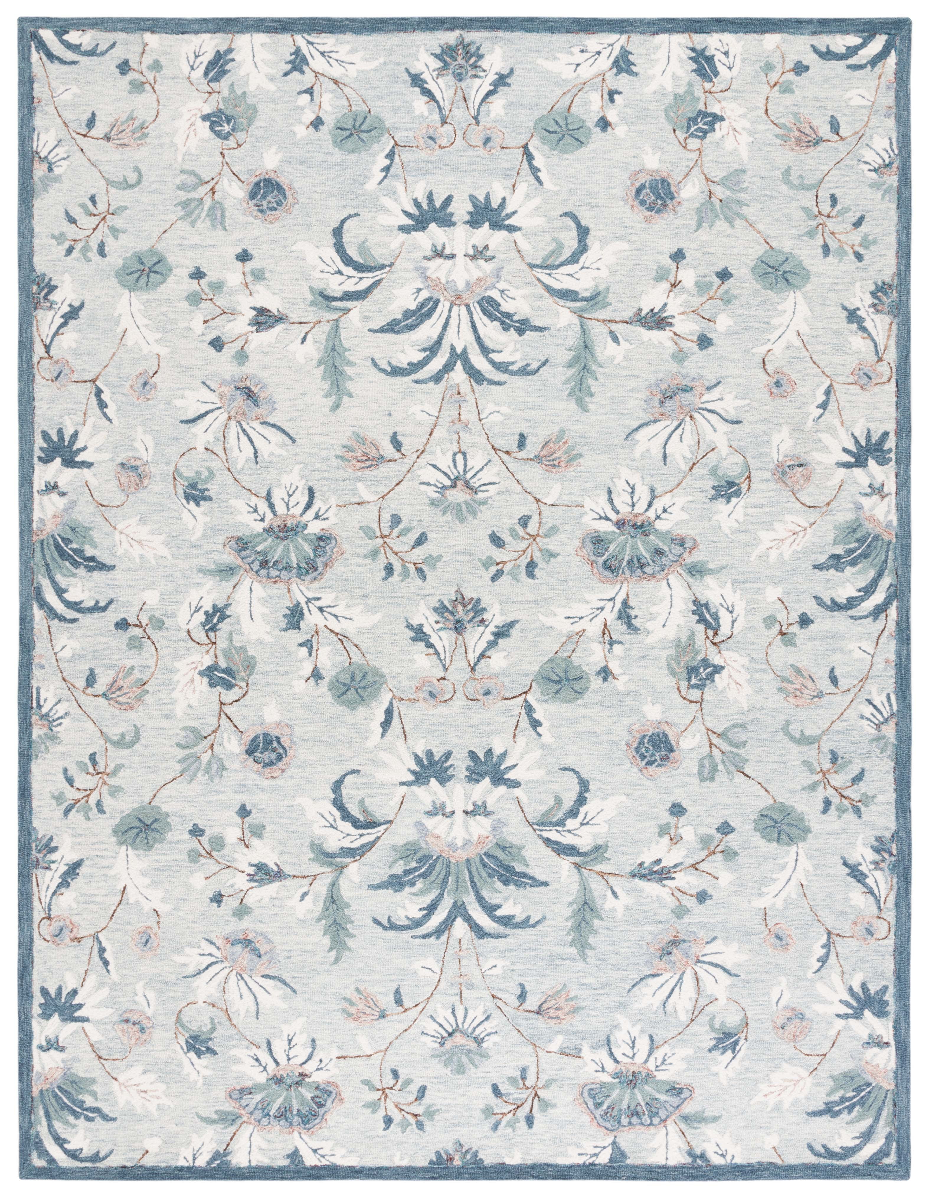 SAFAVIEH Blossom Wardell Floral Area Rug, Gray/Ivory, 8' x 10 ...