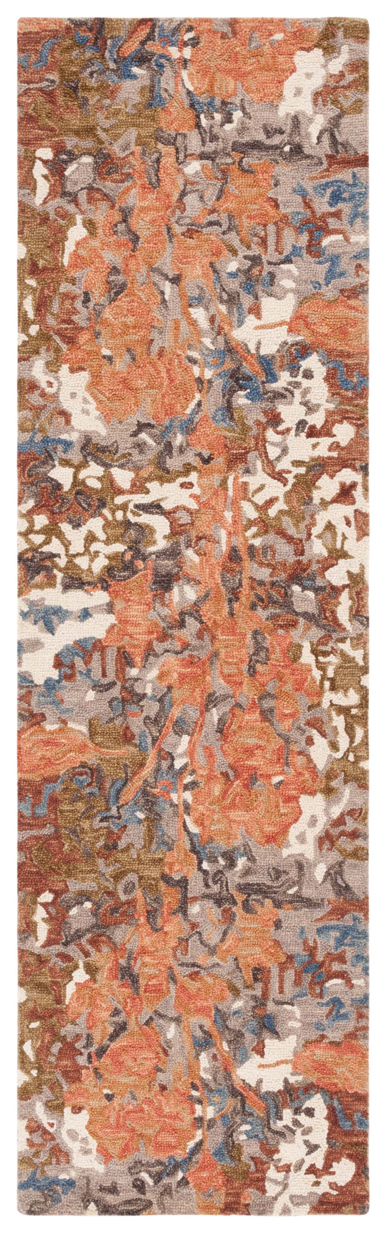 SAFAVIEH Blossom Yazmin Abstract Runner Rug, Rust/Ivory, 2'3" x 8 ...