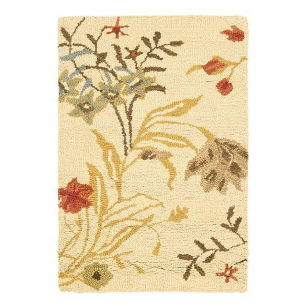 SAFAVIEH Blossom Zarif Floral Flowers Wool Area Rug, Beige/Multi, 2' x ...