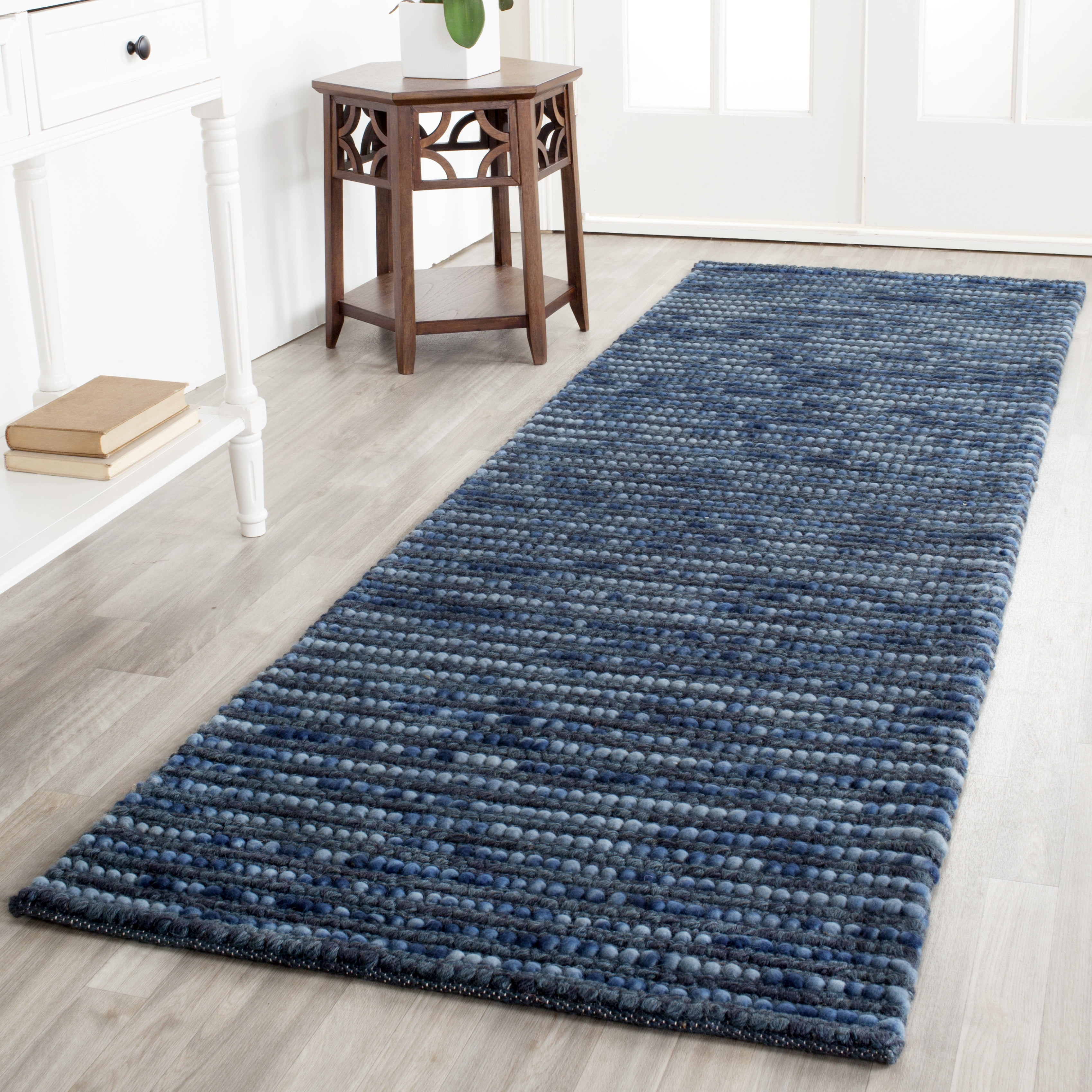 SAFAVIEH Bohemian Nel Transitional Braided Striped Runner Rug, Dark ...
