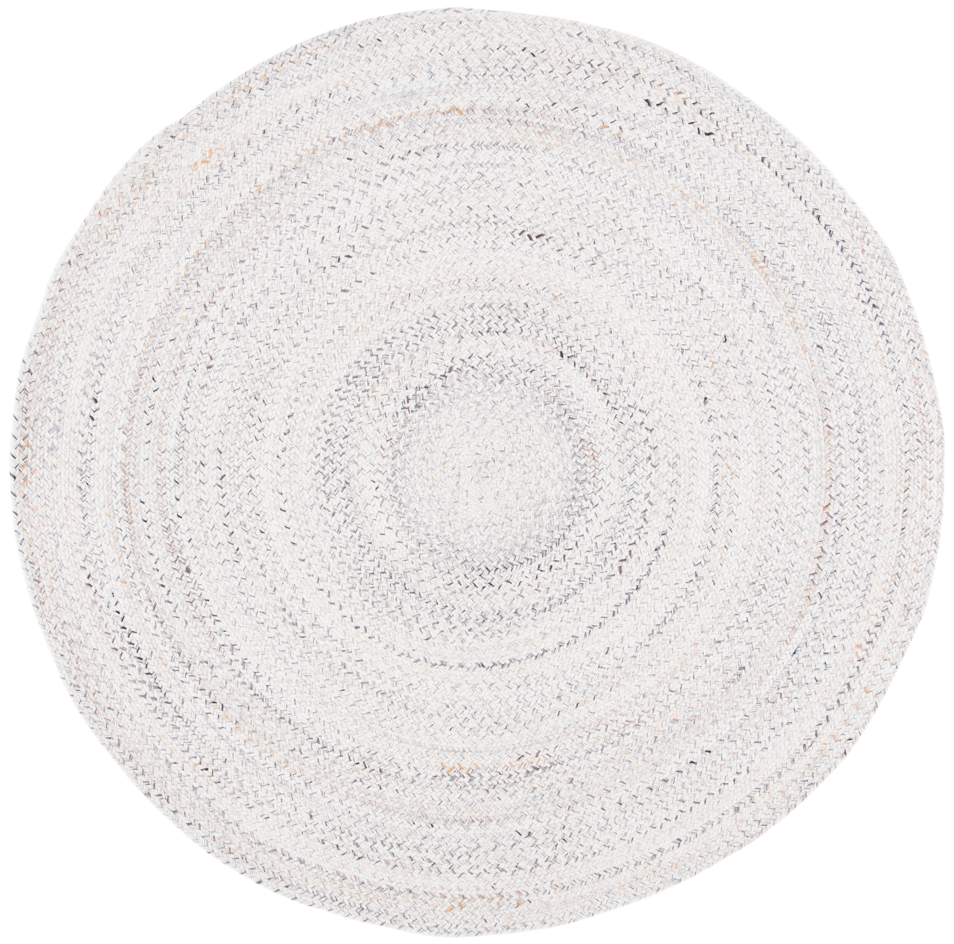SAFAVIEH Braided Aristotle Confetti Solid Area Rug, Ivory, 5' x 5 ...