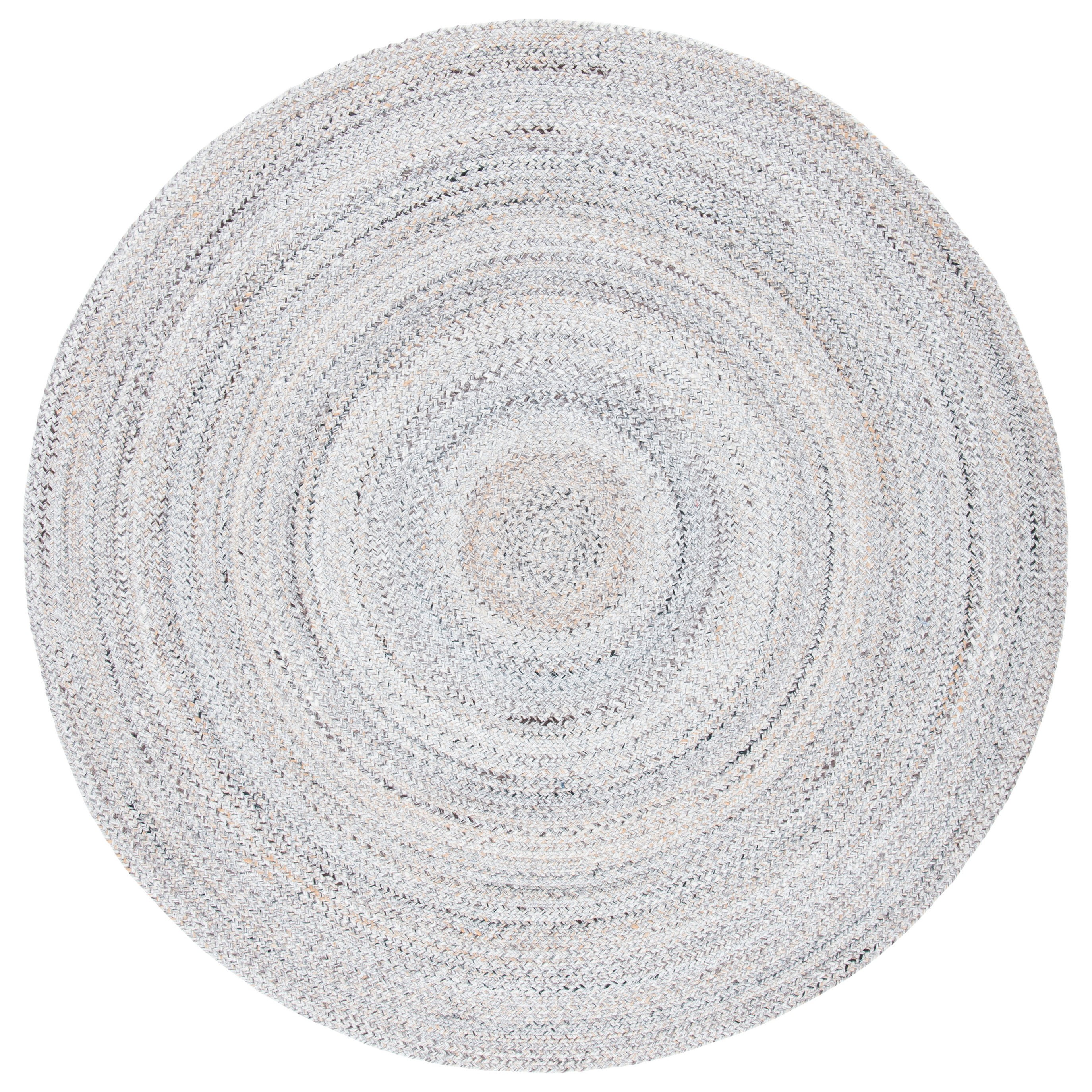 SAFAVIEH Braided Aristotle Solid Area Rug, Grey, 6' x 6' Round ...