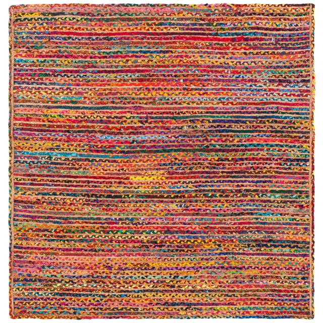 SAFAVIEH Braided Beckah Colorful Confetti Area Rug, Natural/Multi, 6' x ...