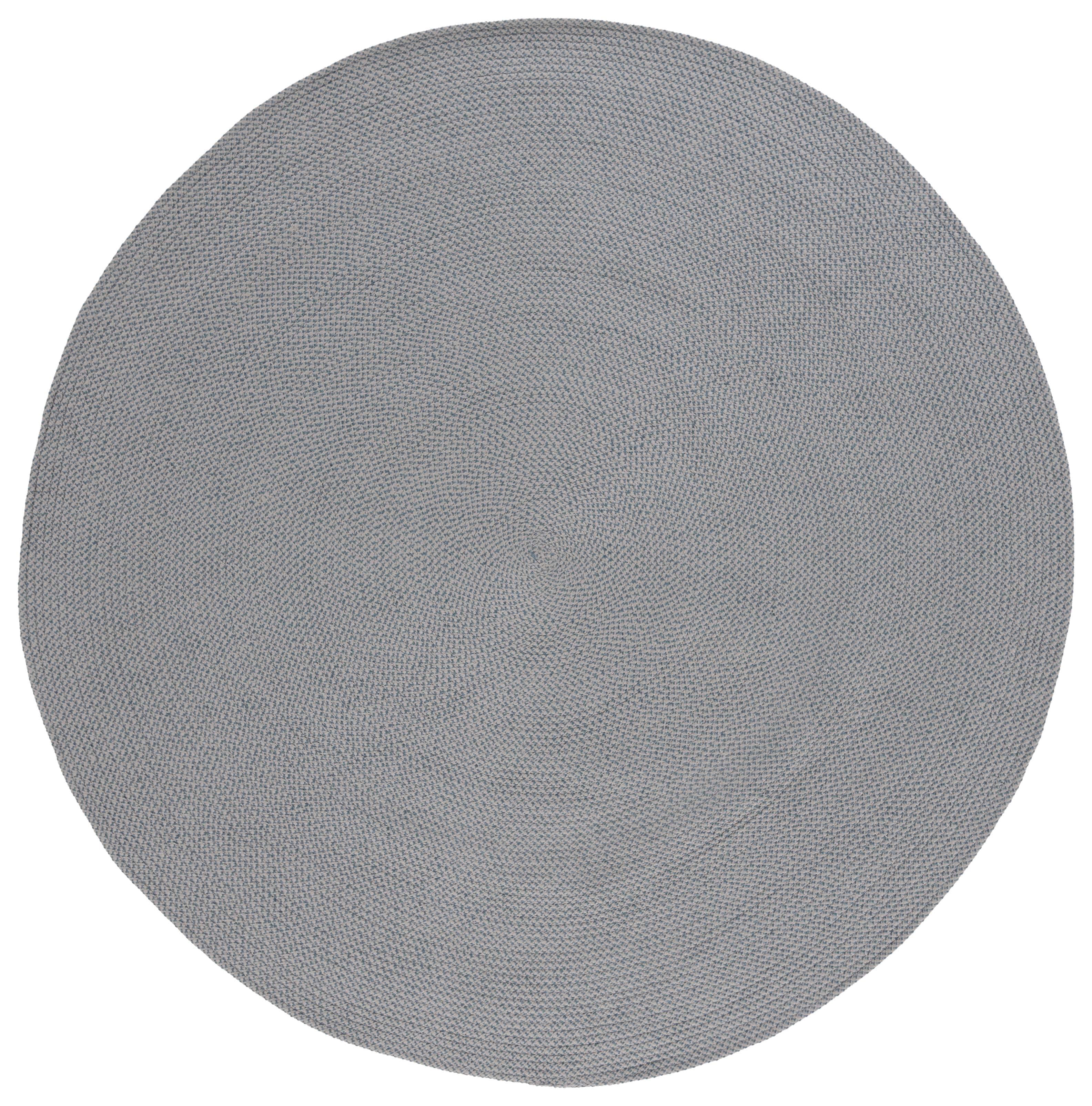 SAFAVIEH Braided Braylon Solid Area Rug, Grey/Blue, 4' x 4' Round ...