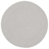 SAFAVIEH Braided Braylon Solid Area Rug, Grey/Ivory, 3' x 3' Round ...