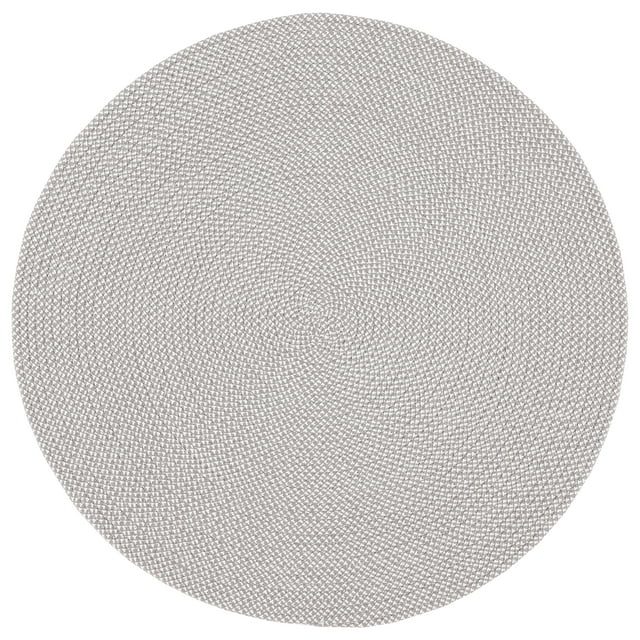 SAFAVIEH Braided Braylon Solid Area Rug, Grey/Ivory, 3' x 3' Round ...