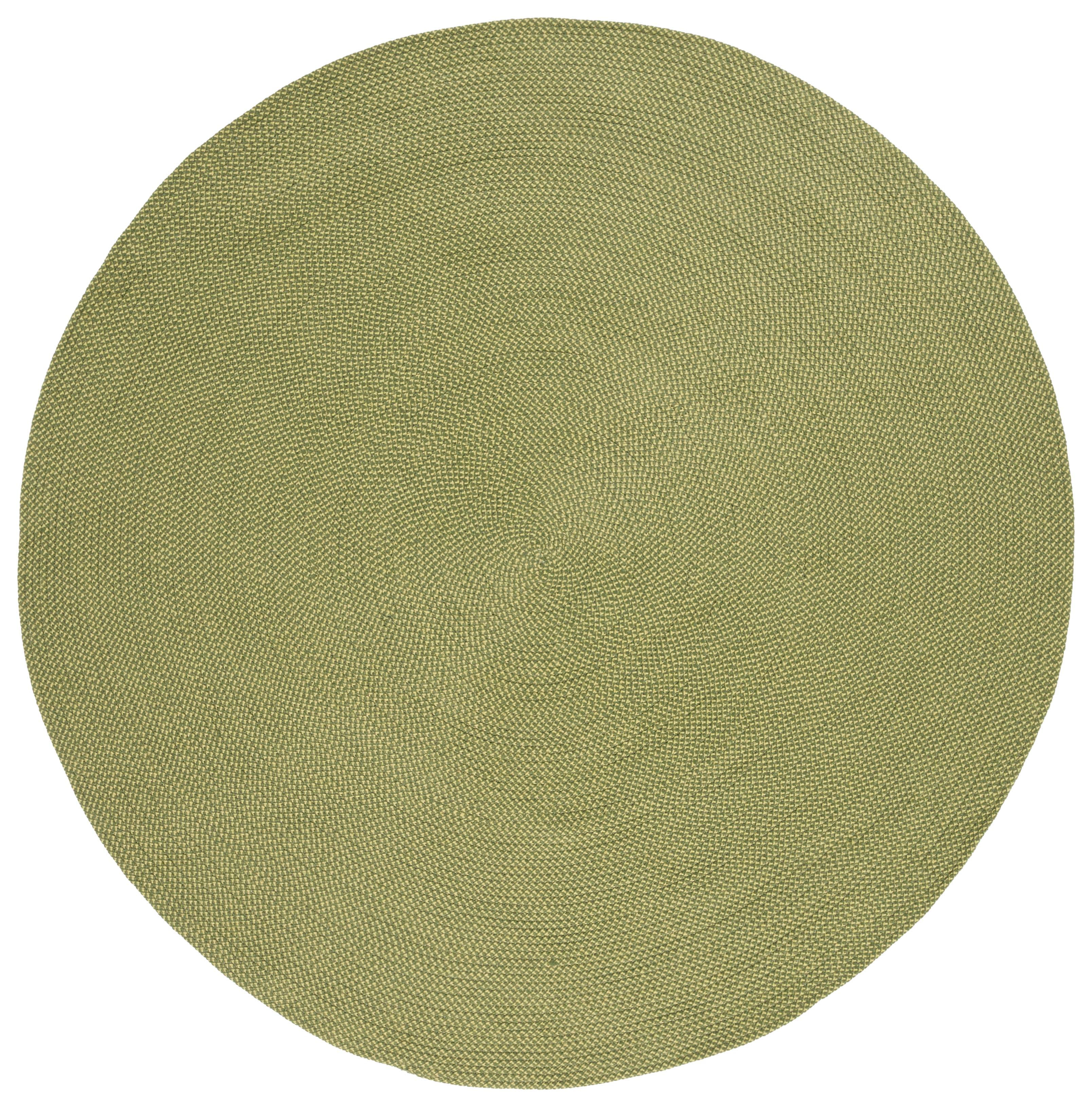 SAFAVIEH Braided Braylon Solid Area Rug, Olive/Green, 4' x 4' Round ...