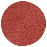 SAFAVIEH Braided Braylon Solid Area Rug, Red/Gold, 3' x 3' Round ...