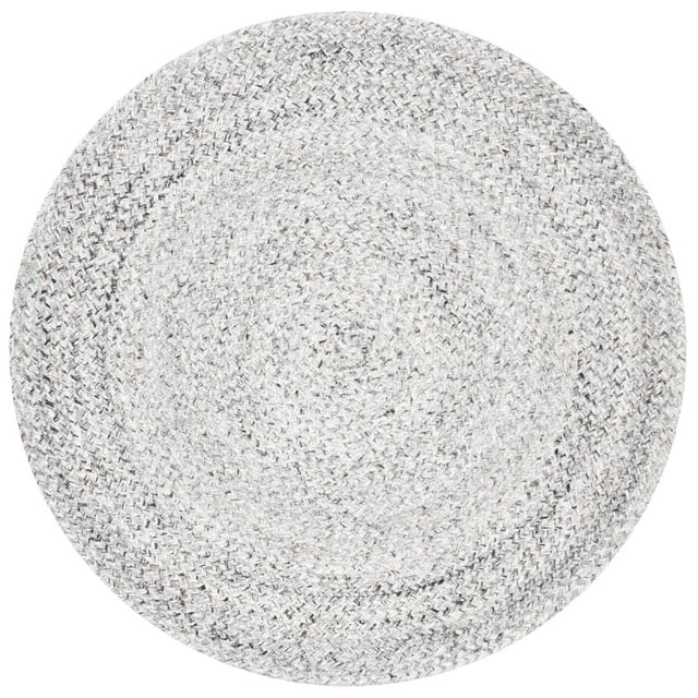 SAFAVIEH Braided Caleb Confetti Solid Area Rug, Silver/Charcoal, 3' x 3 ...