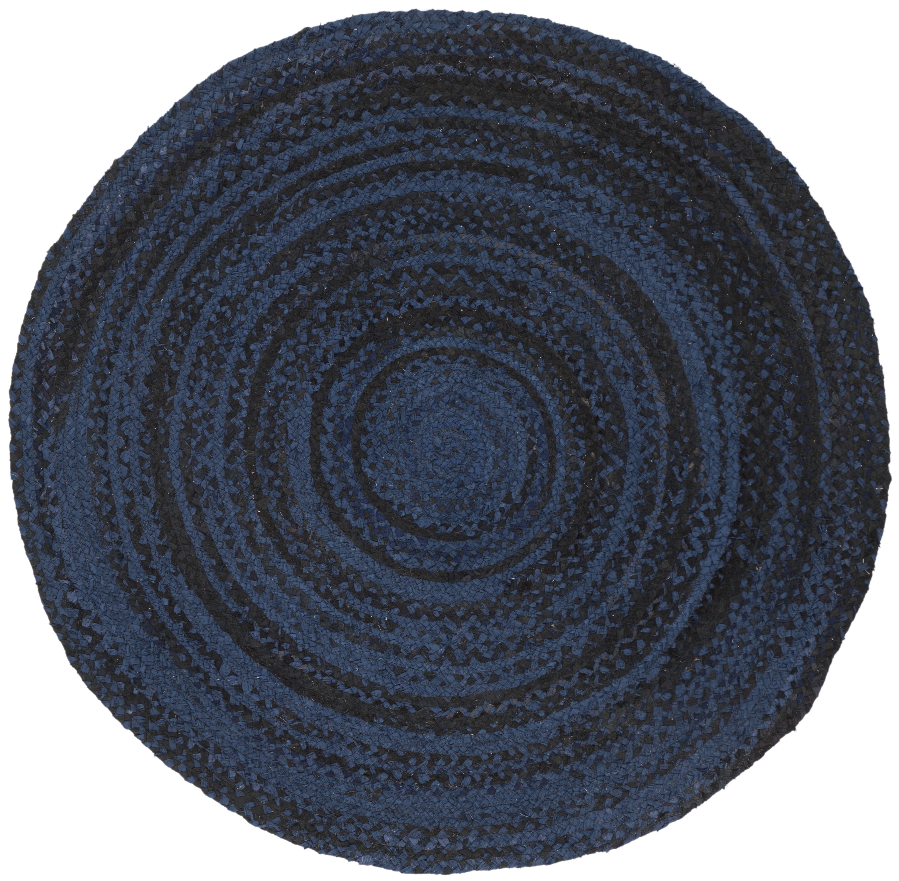 SAFAVIEH Braided Calvin Solid Shades Area Rug, Navy/Black, 3' x 3' Round - Walmart.com
