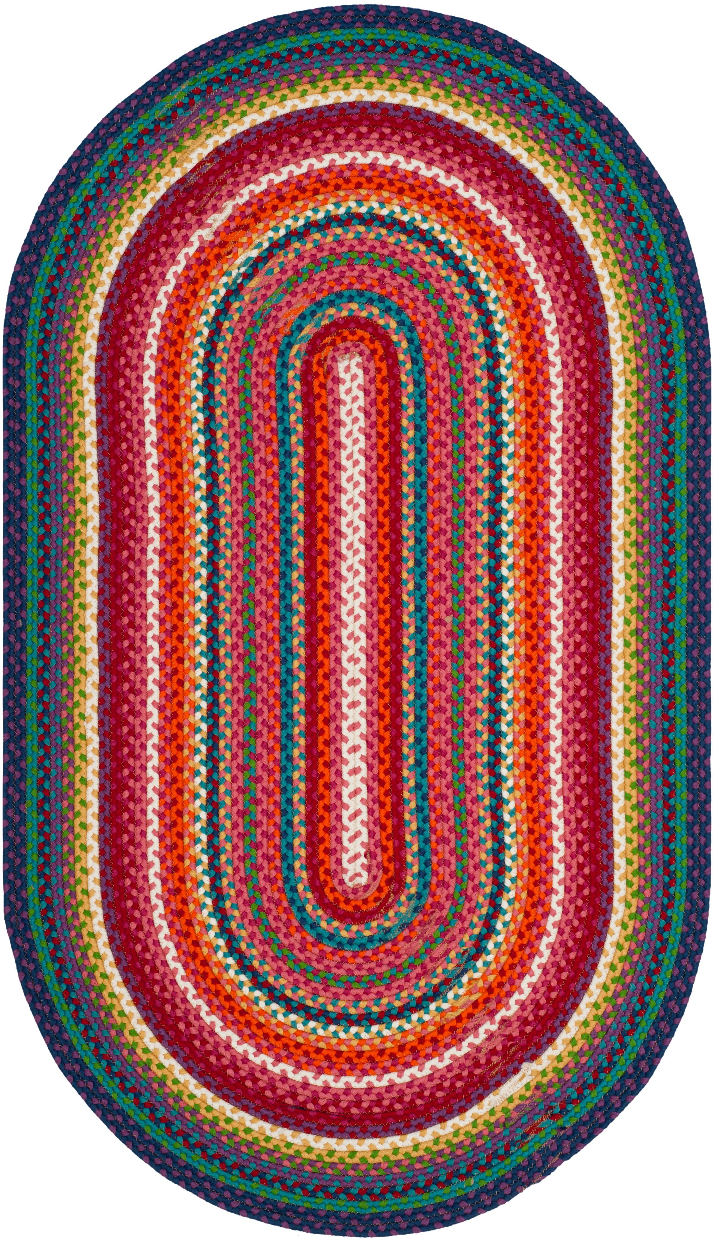 SAFAVIEH Braided Candyce Colorful Bordered Area Rug, Multi, 3' x 5 ...