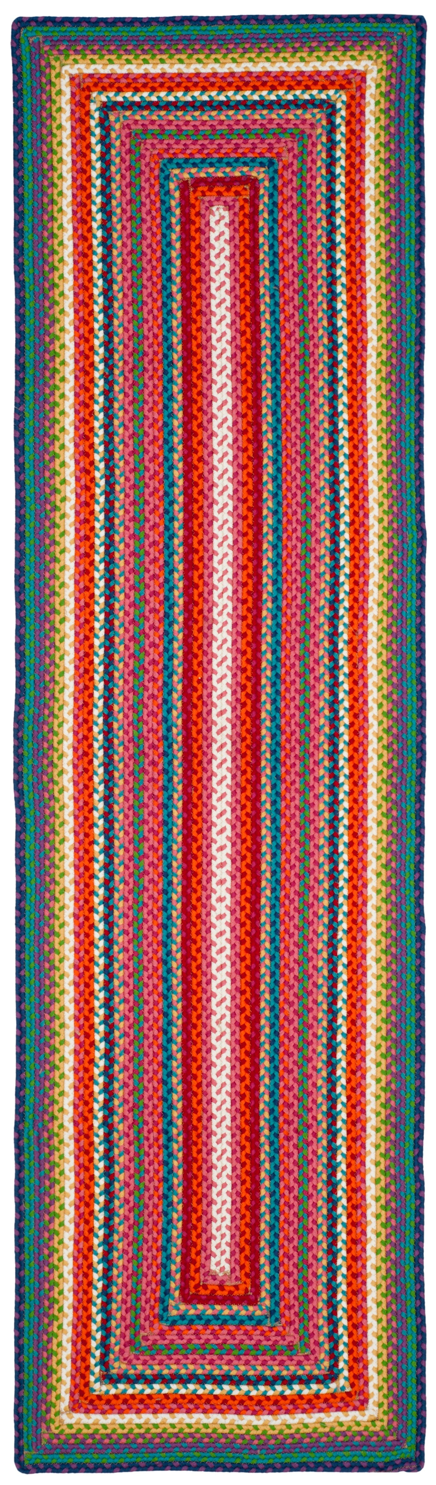 SAFAVIEH Braided Candyce Colorful Bordered Runner Rug, Multi, 2'3" x 8 ...