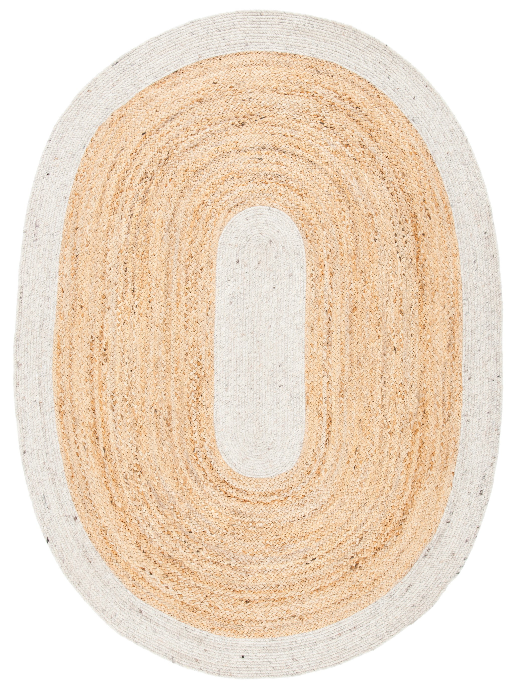 SAFAVIEH Braided Carina Solid Bordered Area Rug, Beige/Natural, 5' x 7 ...