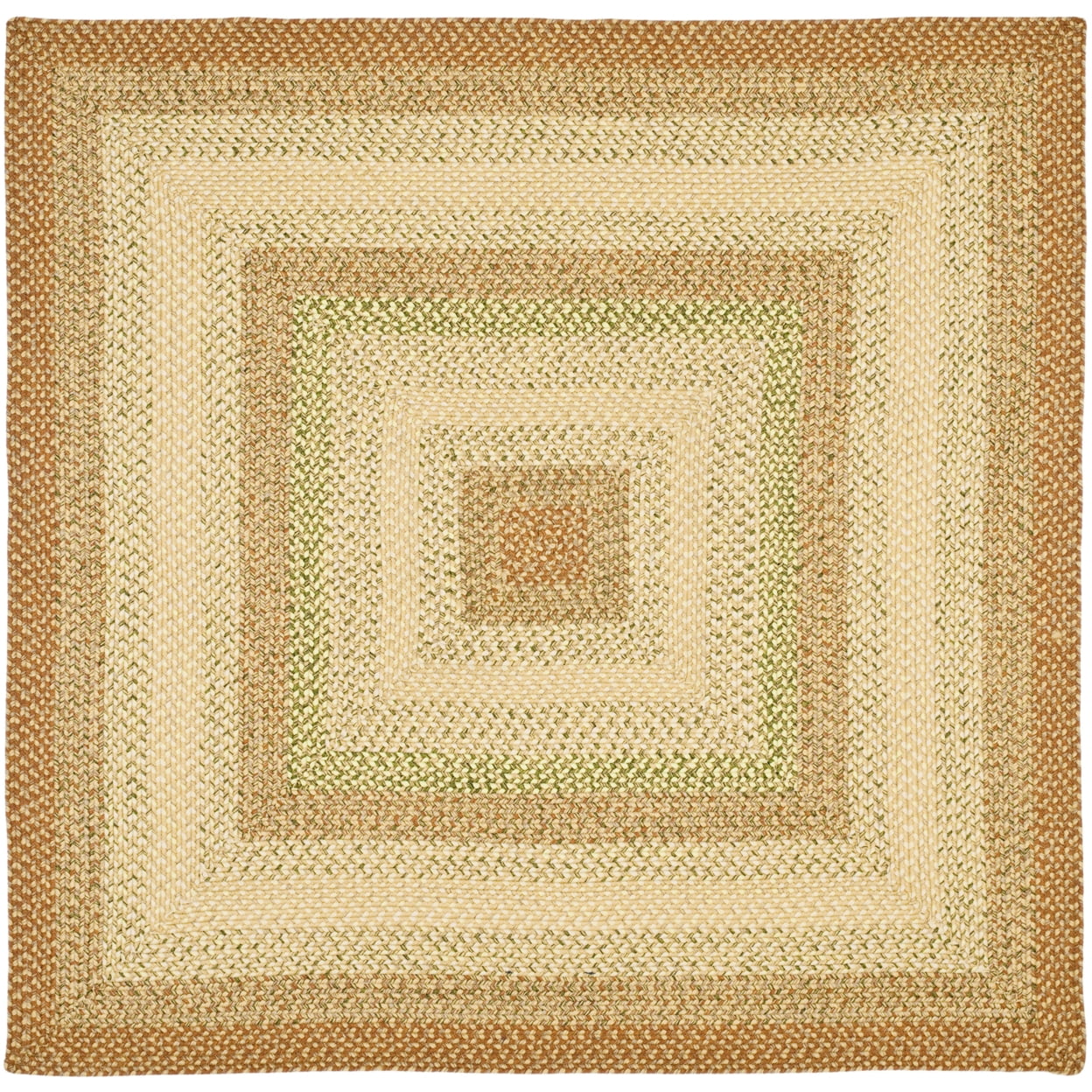 SAFAVIEH Braided Cirino Colorful Bordered Area Rug, Rust/Multi, 6' x 6 ...