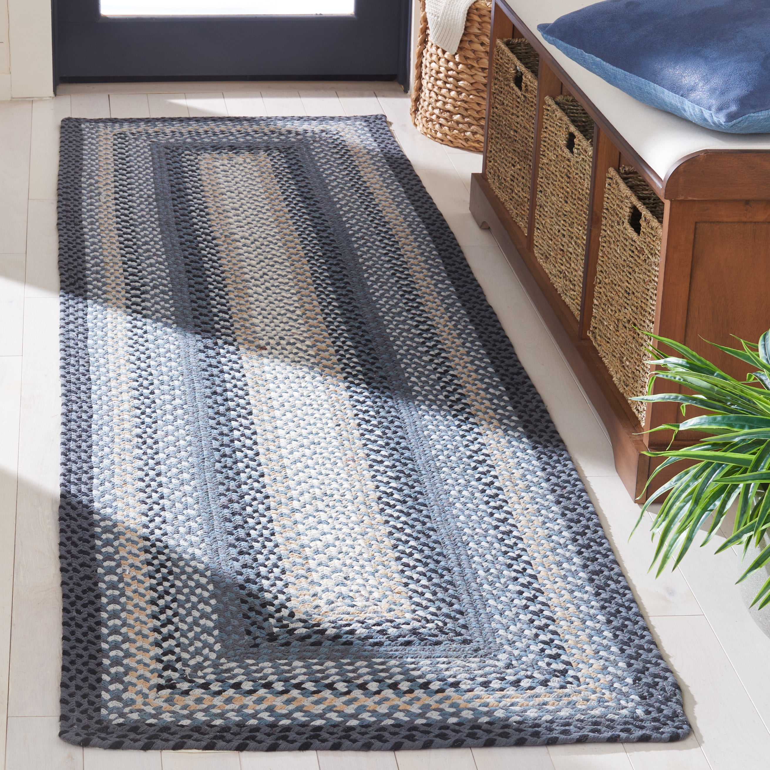 Free Shipping! Safavieh Braided Reversible Runner Rug Dark Grey Blue 2 ...