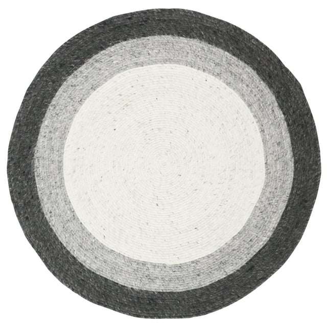 SAFAVIEH Braided Ethelinda Geometric Circles Area Rug, Grey/Ivory, 6' x ...