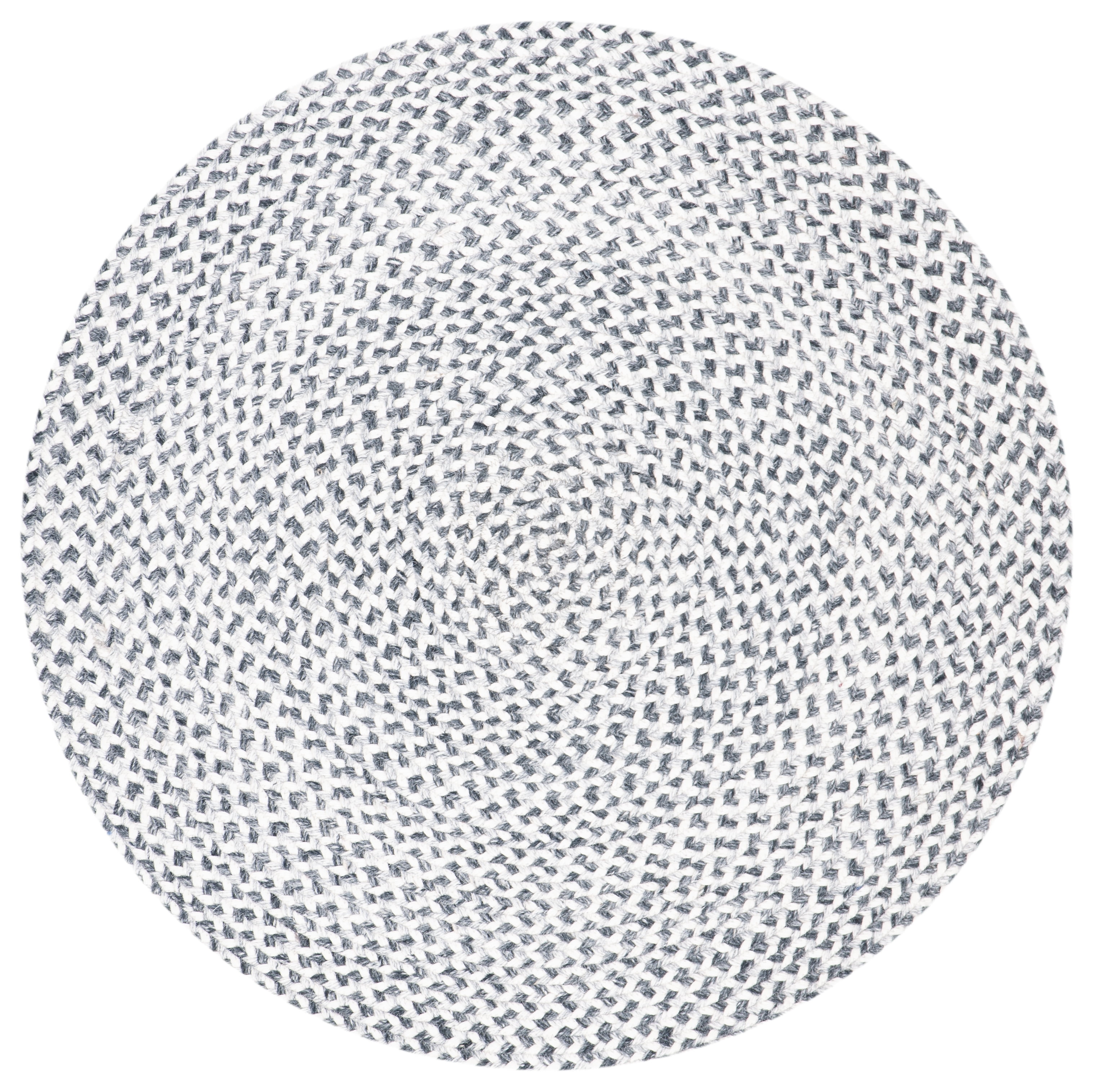 SAFAVIEH Braided Geraldine Confetti Solid Area Rug, Silver/Grey, 3' x 3 ...