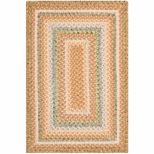 SAFAVIEH Braided Marco Stripe Bordered Area Rug, Tan/Multi, 2' x 3 ...