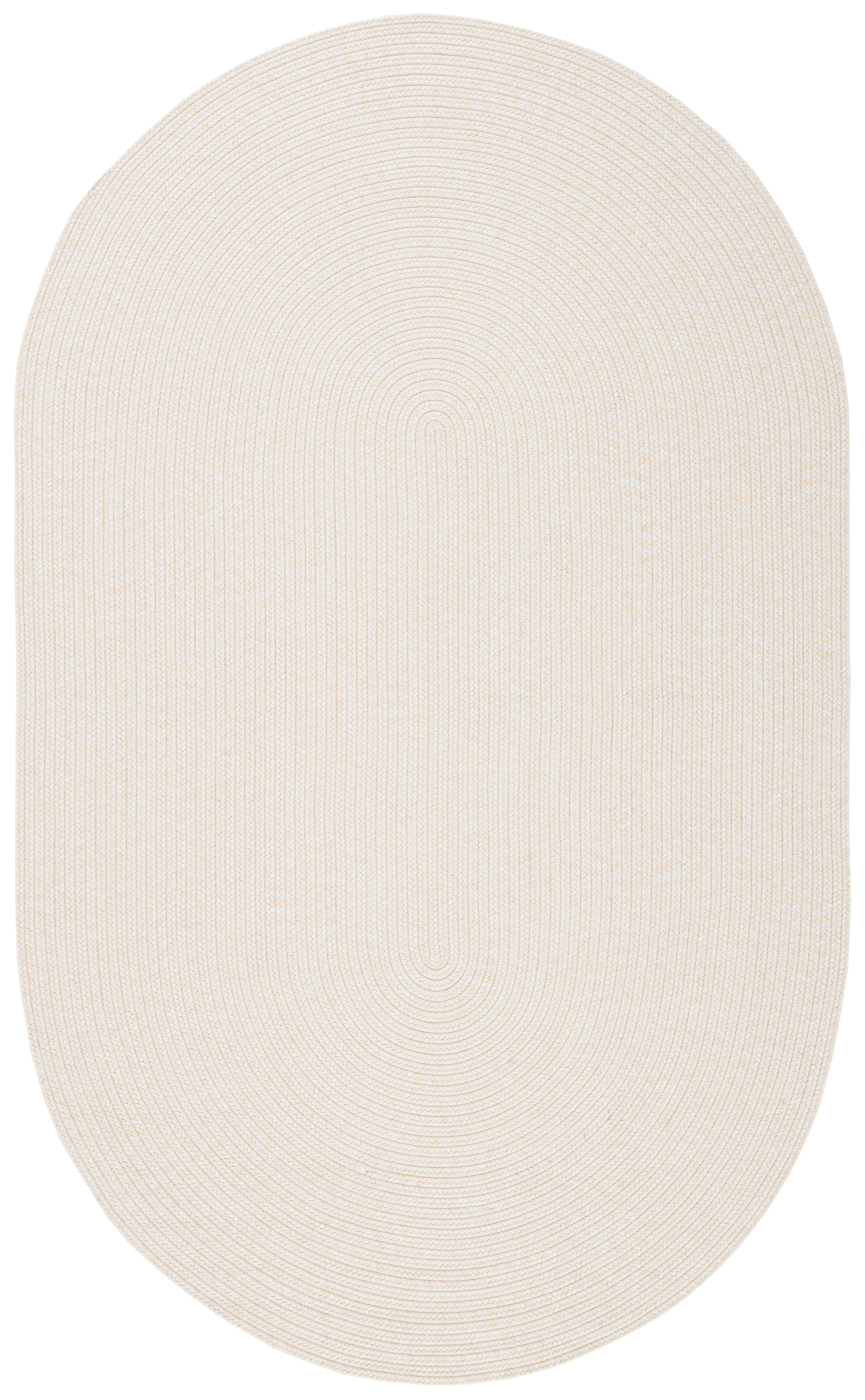SAFAVIEH Braided Rishika Solid Area Rug, Ivory/Beige, 6' x 9' Oval ...