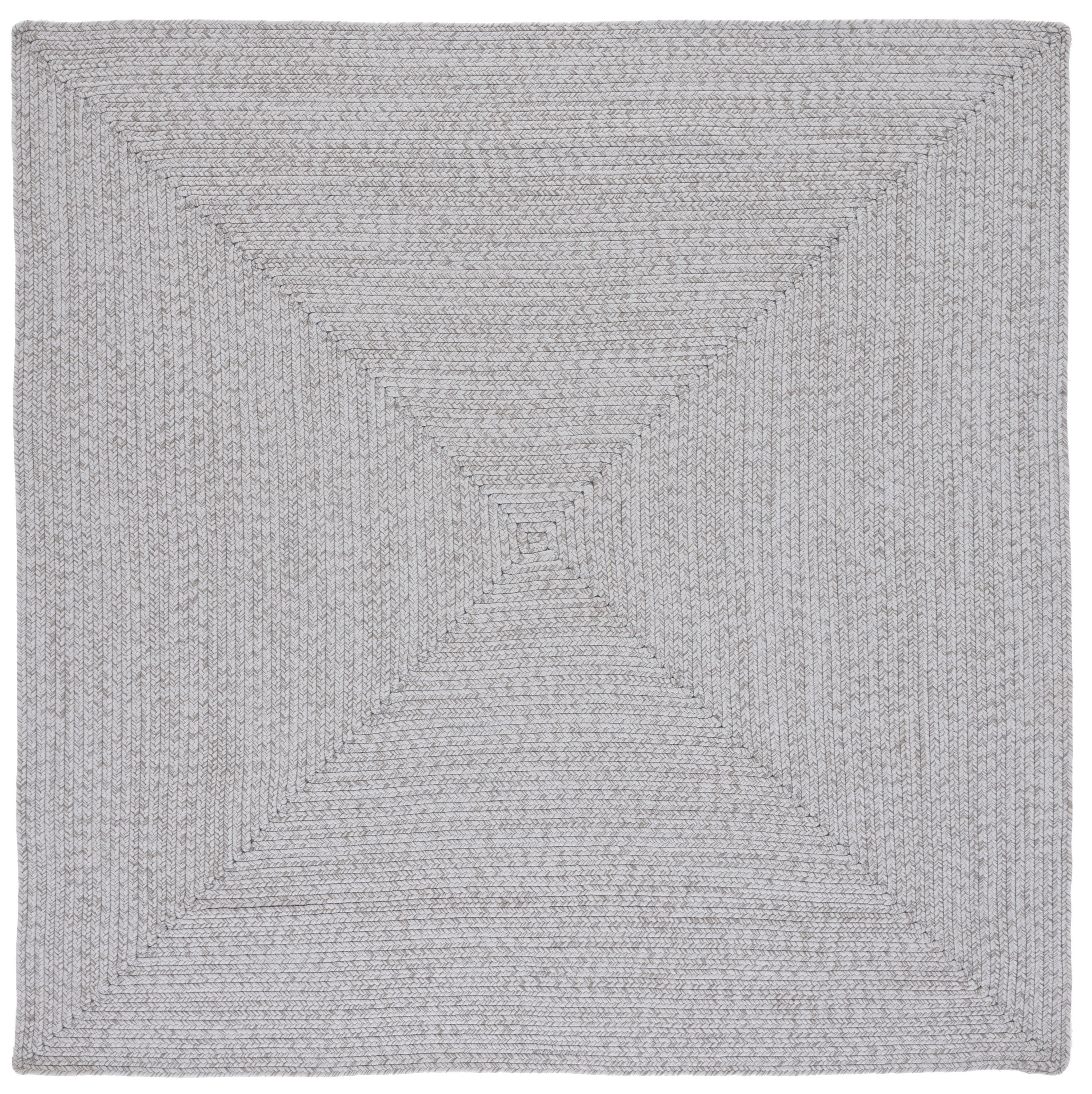 SAFAVIEH Braided Rishika Solid Area Rug, Silver/Grey, 5' x 5' Square ...