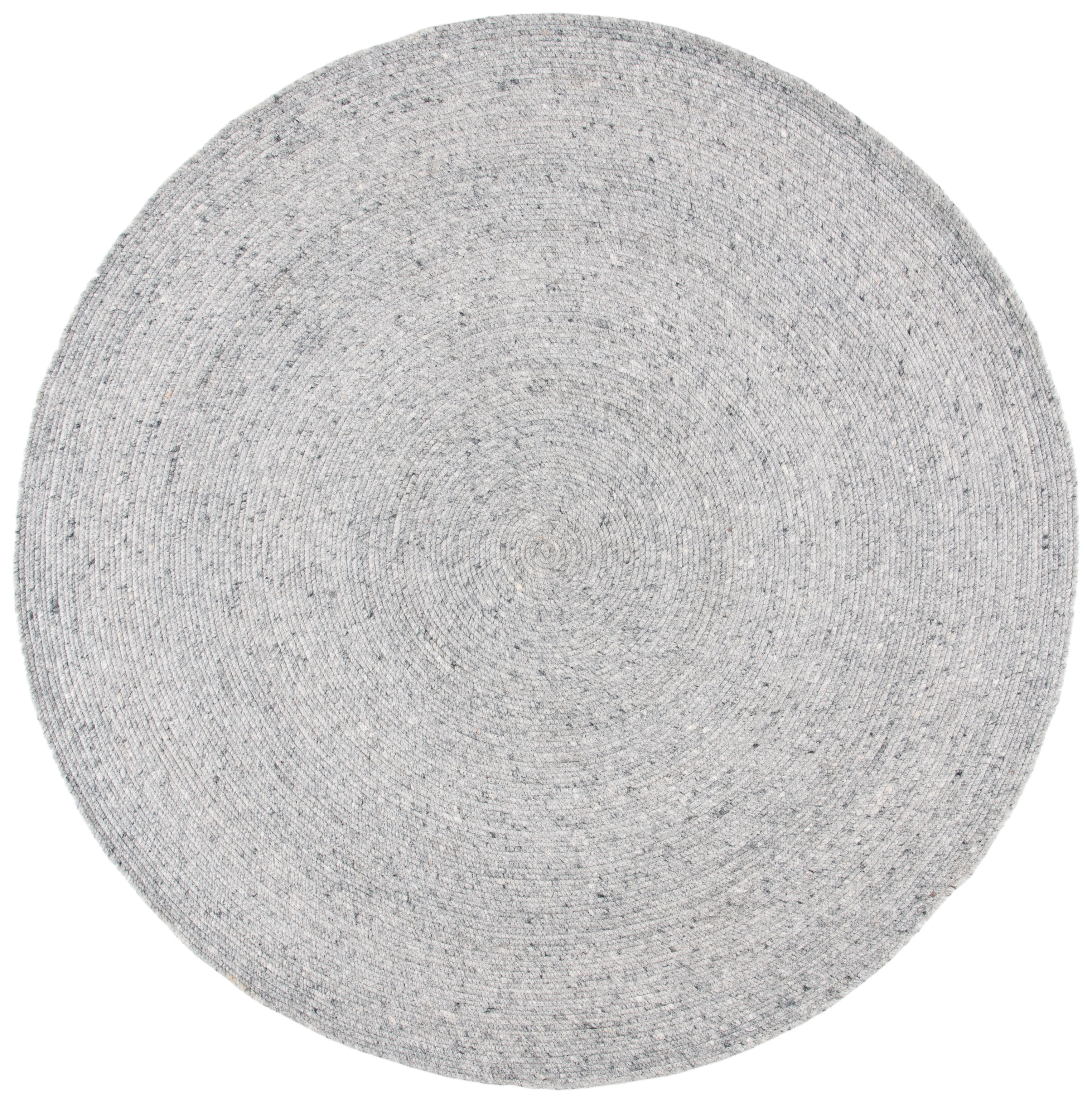 SAFAVIEH Braided Ronan Solid Reversible Area Rug, Grey, 6' x 6' Round ...