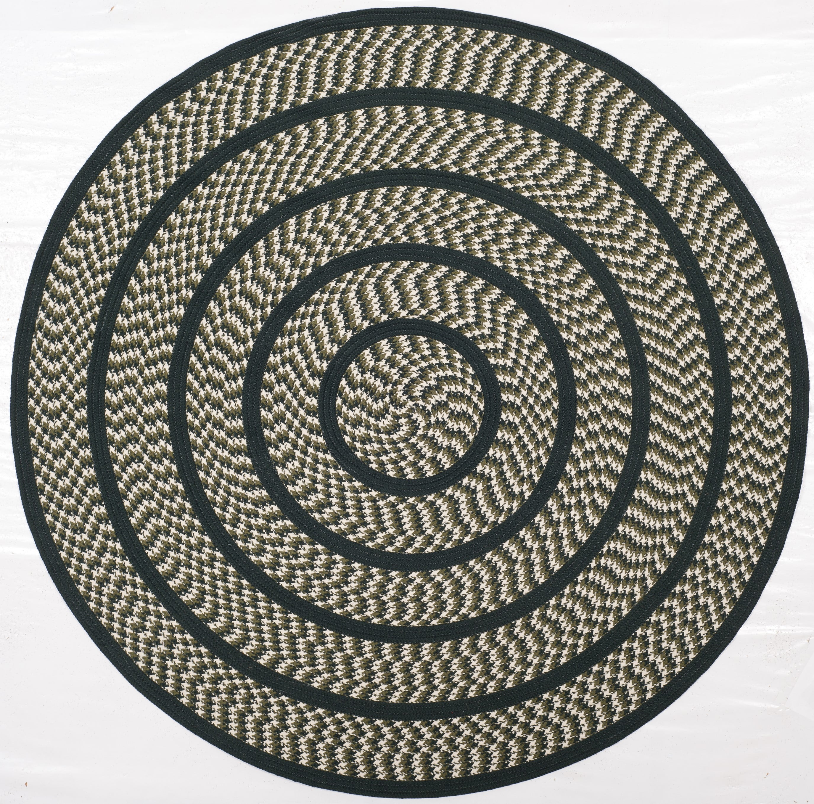 SAFAVIEH Braided Tanisha Bordered Reversible Area Rug, Ivory/Dark Green ...