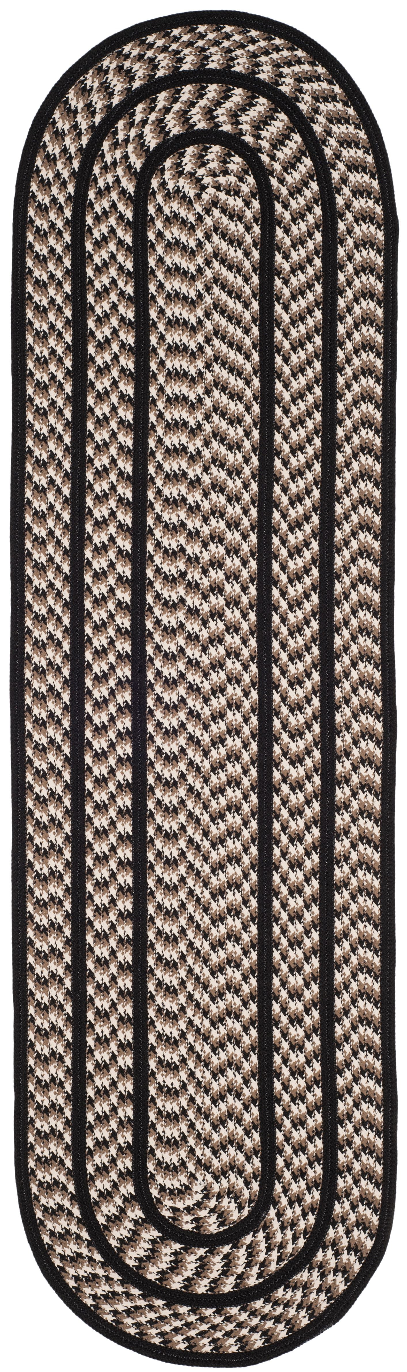 SAFAVIEH Braided Tanisha Bordered Reversible Runner Rug, Ivory/Black, 2 ...