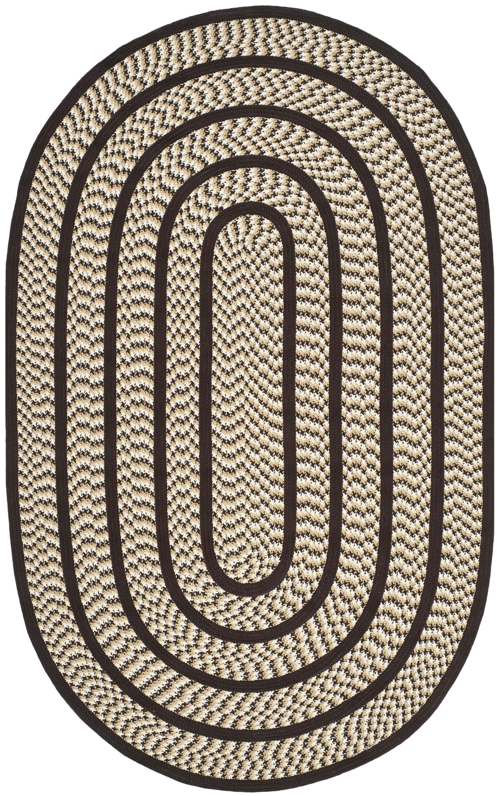 SAFAVIEH Braided Tanisha Color Bordered Area Rug, Ivory/Dark Brown, 6 ...