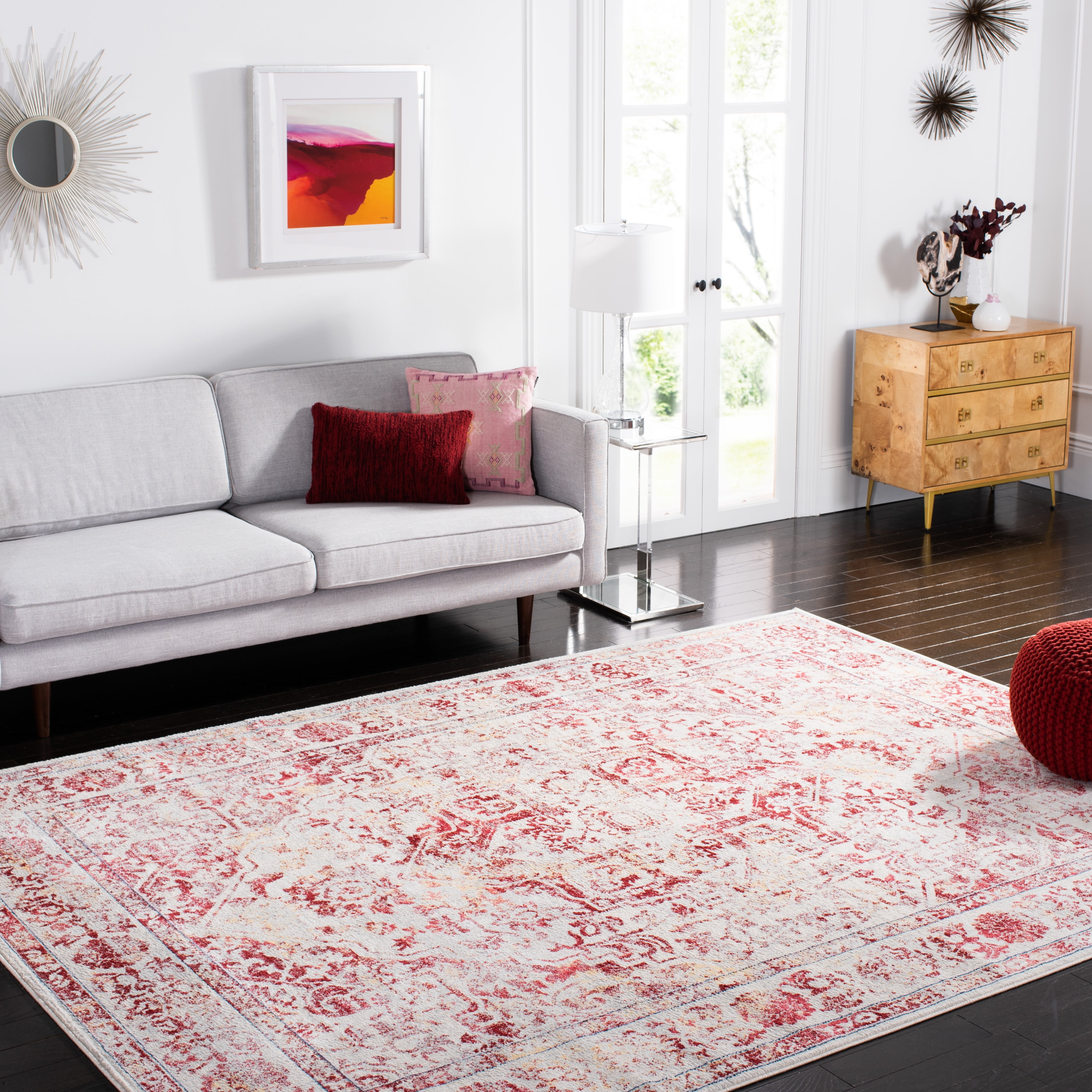 SAFAVIEH Brentwood Adams Oriental Area Rug, Ivory/Red, 8' x 10 ...