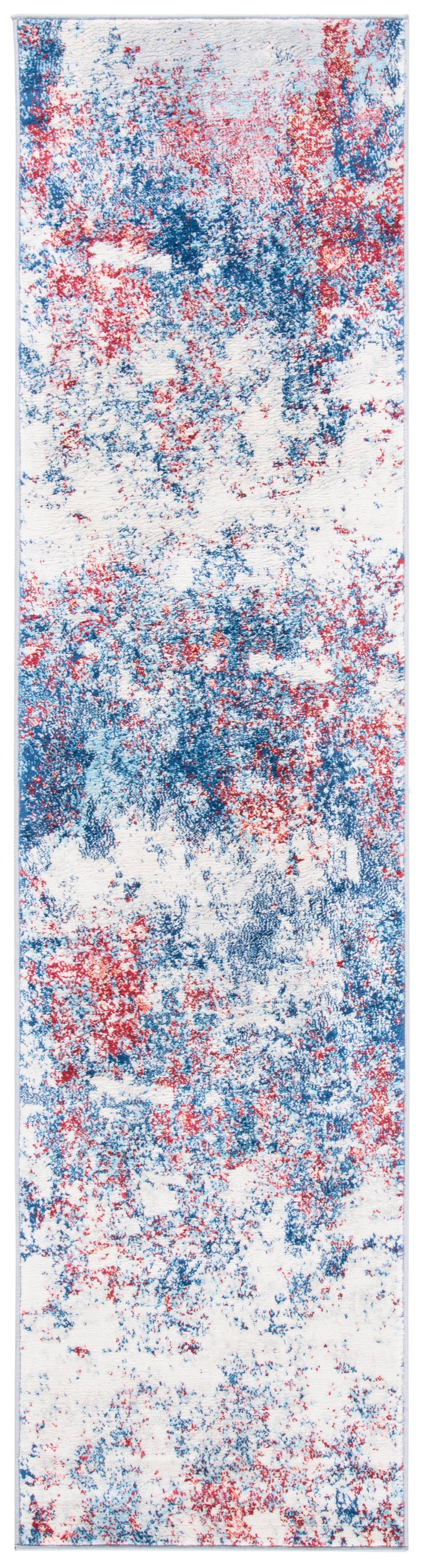 SAFAVIEH Brentwood Ainslee Abstract Runner Rug, Navy/Red, 2' x 8 ...