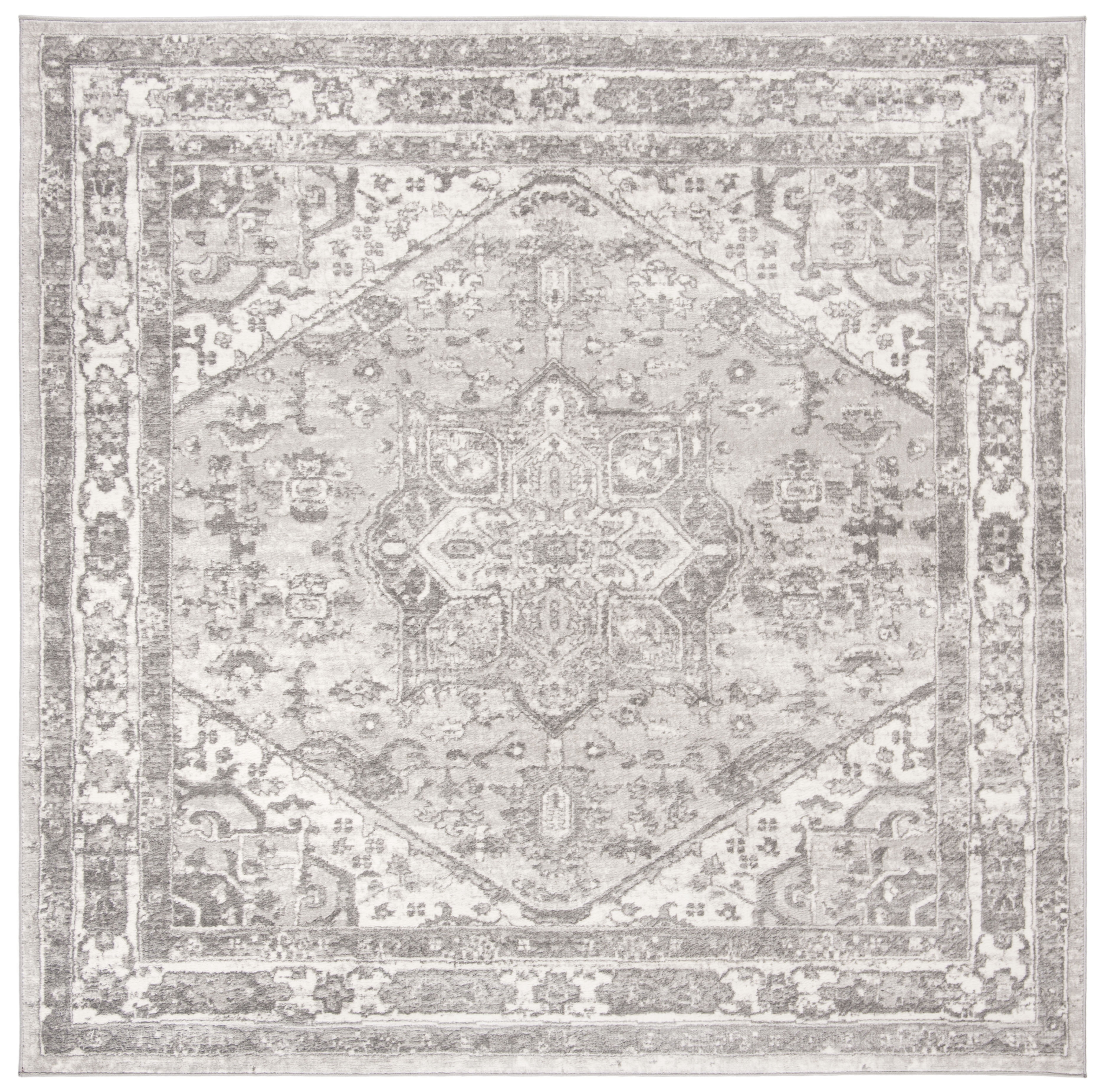 SAFAVIEH Brentwood Cedric Traditional Area Rug, 3' x 3' Square, Cream ...