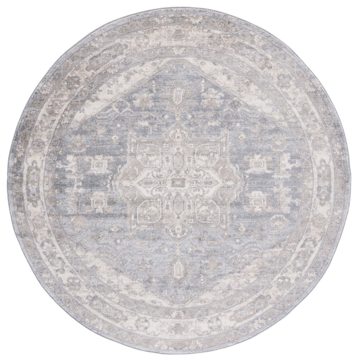 SAFAVIEH Brentwood Cedric Traditional Area Rug, 6'7" x 6'7" Round, Grey ...