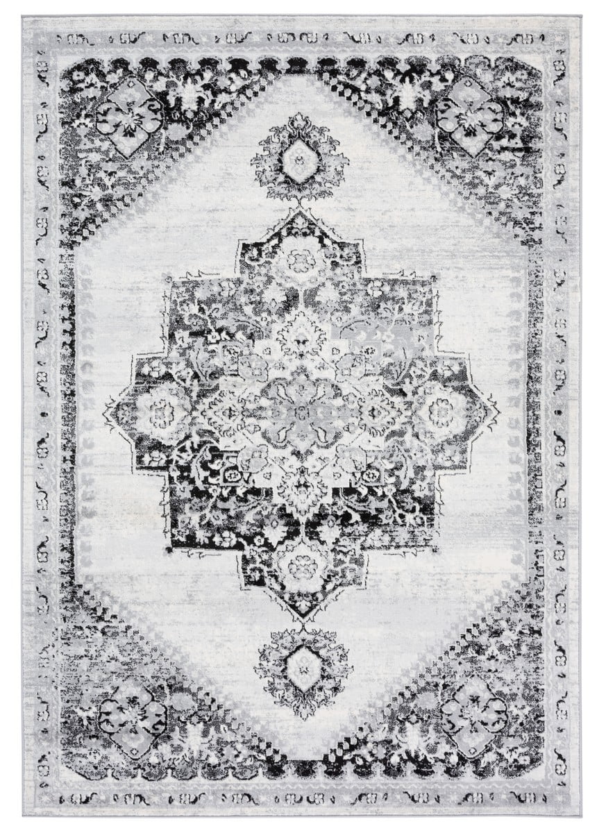 SAFAVIEH Brentwood Clotilda Oriental Area Rug, 5'3" x 7'6", Grey/Black ...