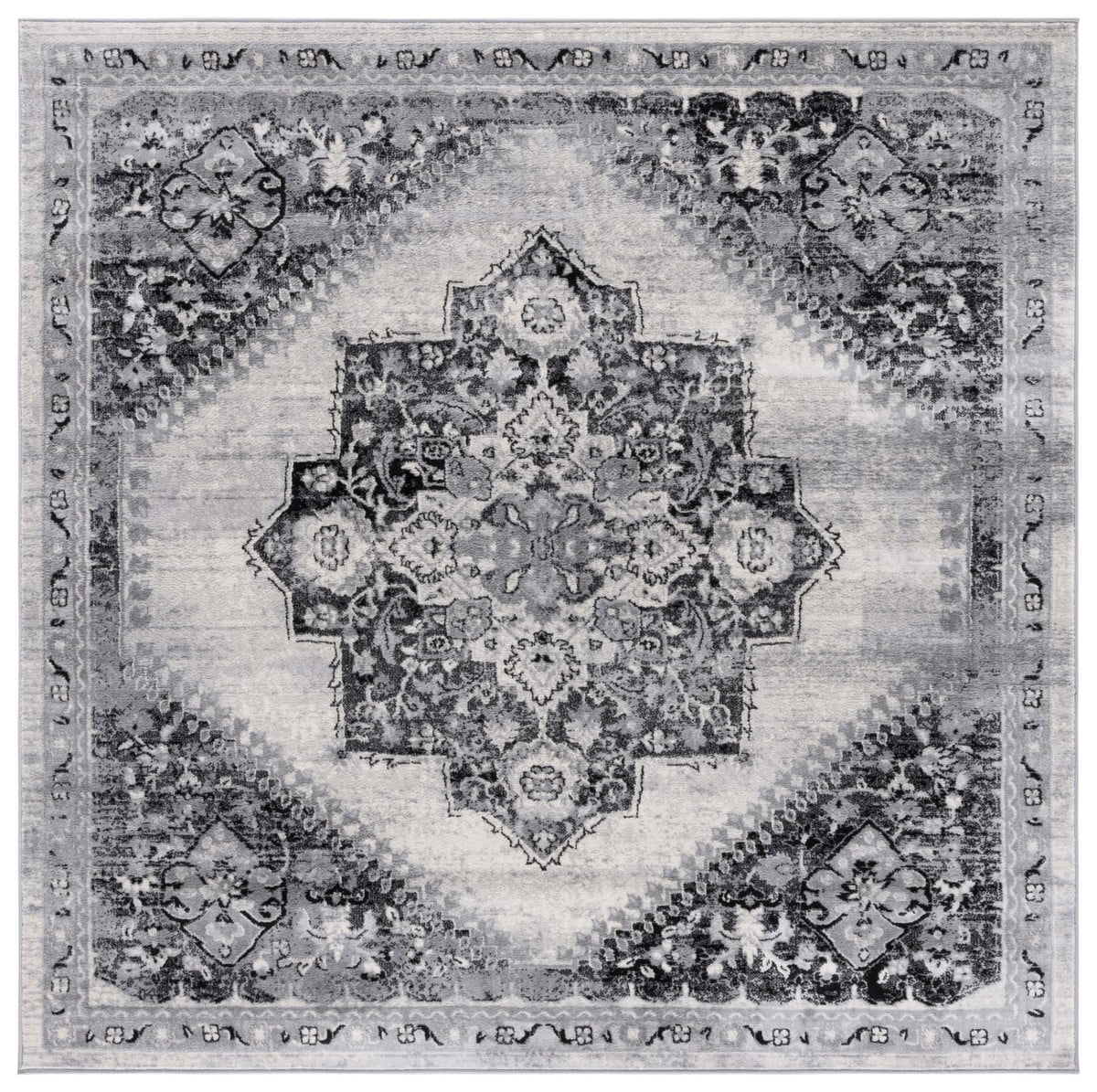 SAFAVIEH Brentwood Clotilda Oriental Area Rug, 6'7" x 6'7" Square, Grey ...