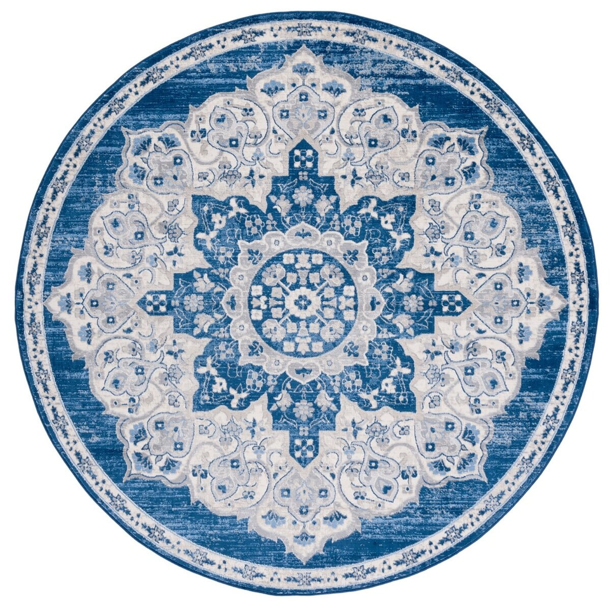 SAFAVIEH Brentwood Dimitri Floral Bordered Area Rug, 6'7" x 6'7" Round ...