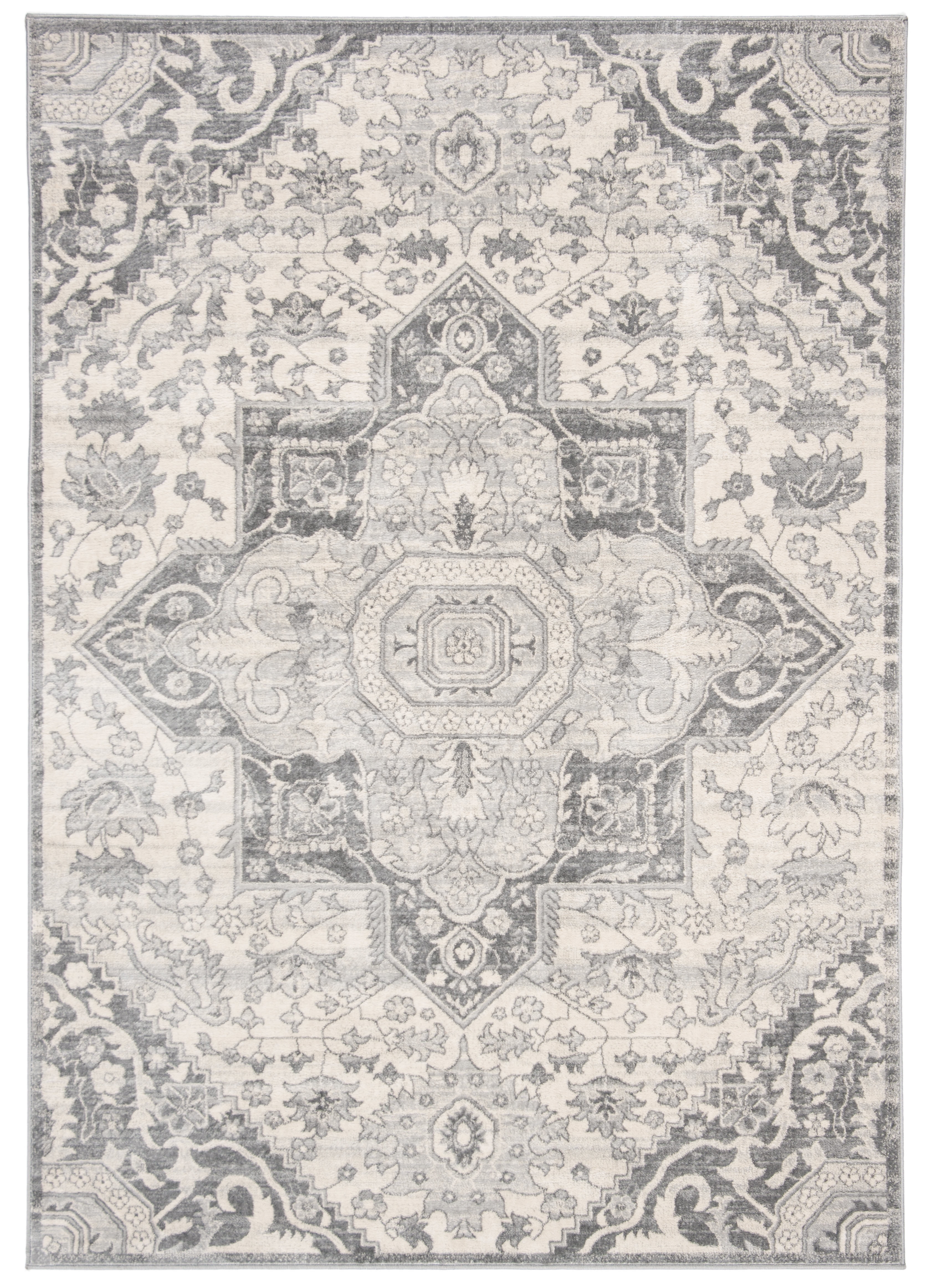 SAFAVIEH Brentwood Trecia Oriental Area Rug, Grey/Cream, 5'3" x 7'6 ...