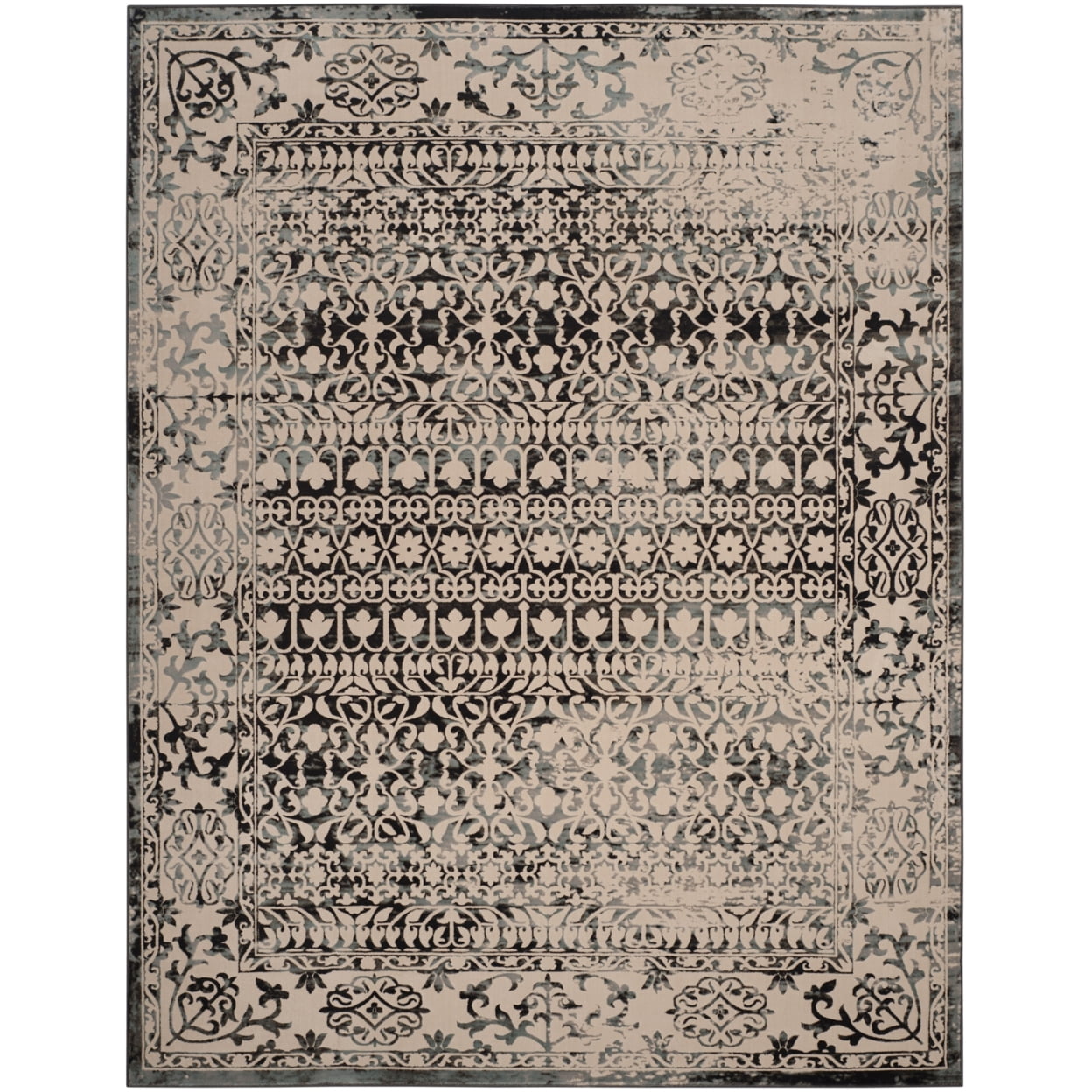 SAFAVIEH Brilliance Ilbert Distressed Area Rug, Cream/Dark Grey, 8' x ...