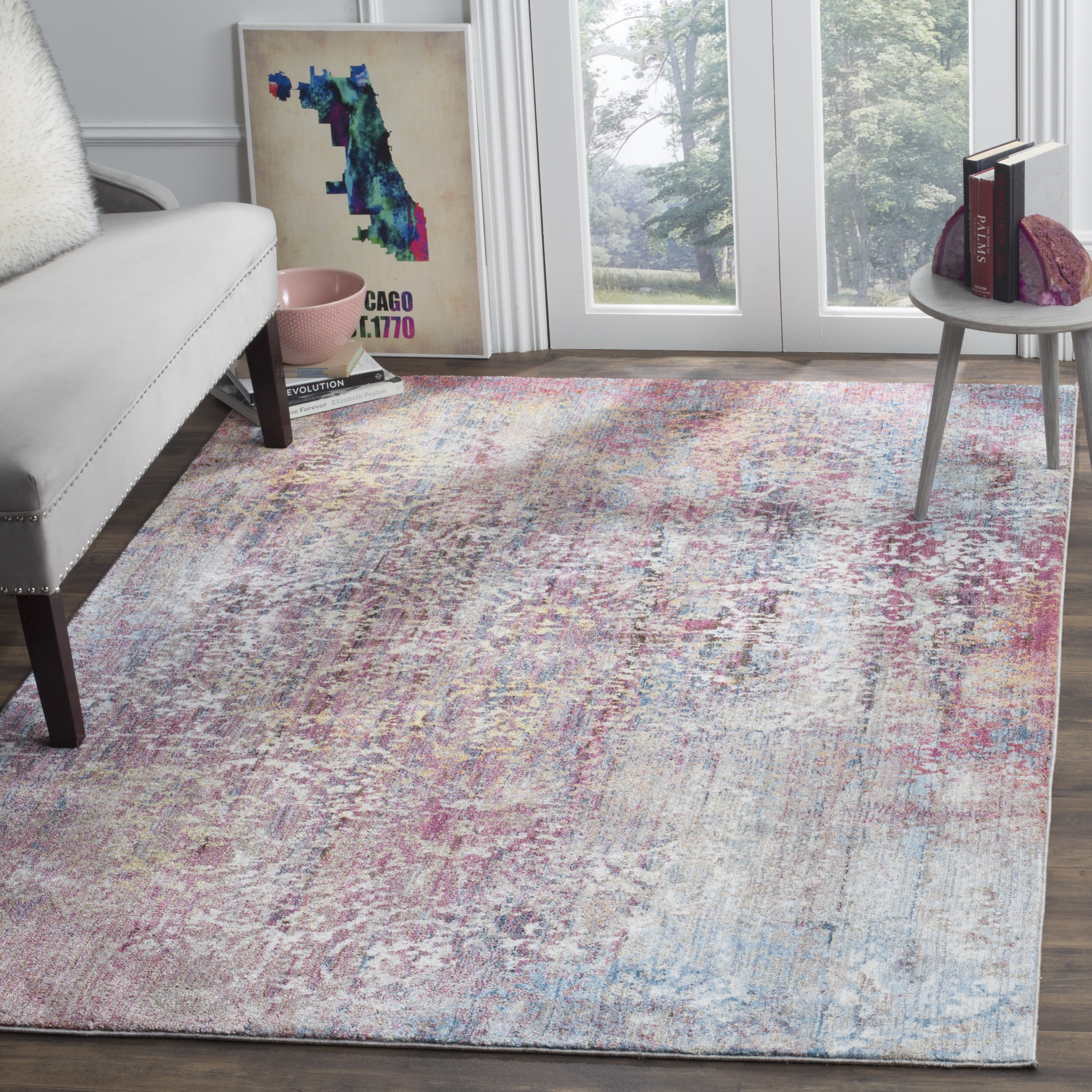 SAFAVIEH Bristol Collection BTL485U Pink / Multi Rug - Walmart.com
