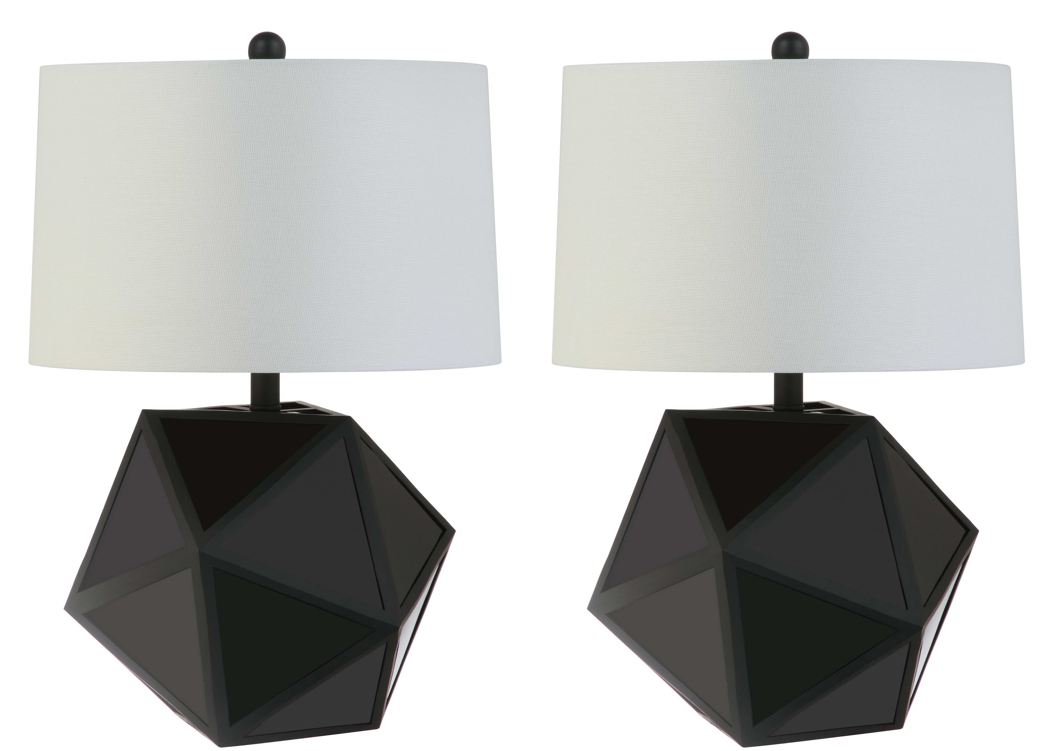 SAFAVIEH Brycin 23 In. High Geometric Table Lamp, Black, Set of 2 ...