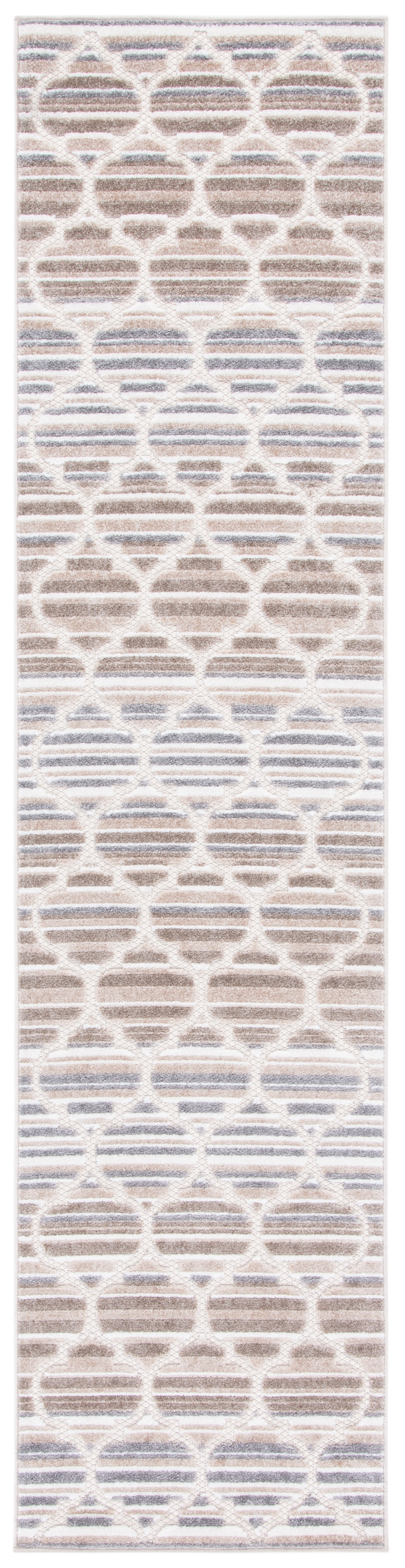 SAFAVIEH Cabana Burke Geometric Indoor/Outdoor Runner Rug, Grey/Ivory ...