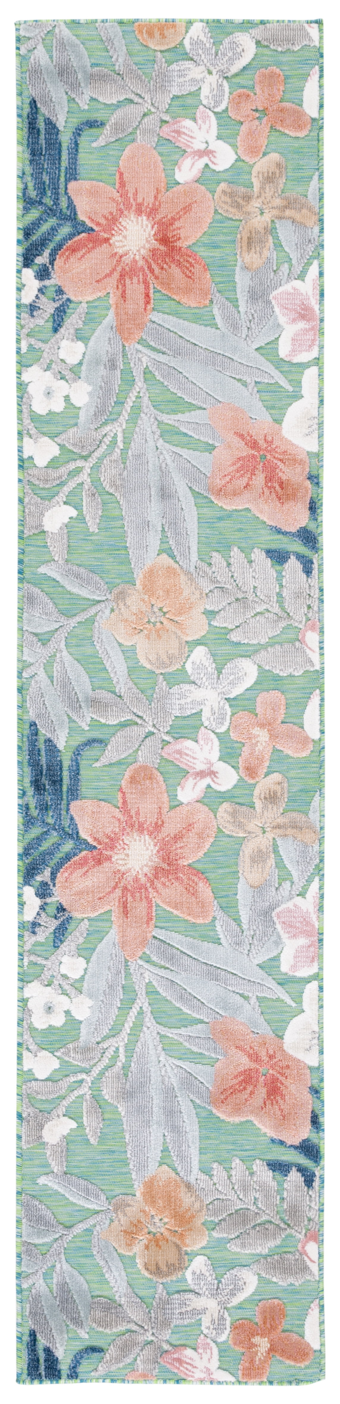 SAFAVIEH Cabana Caris Indoor/Outdoor Area Rug, Green/Rust, 2' x 5 ...