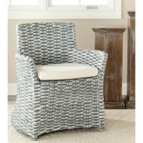 SAFAVIEH Cristen Rattan Parson Chair w/ Cushion, Natural White ...