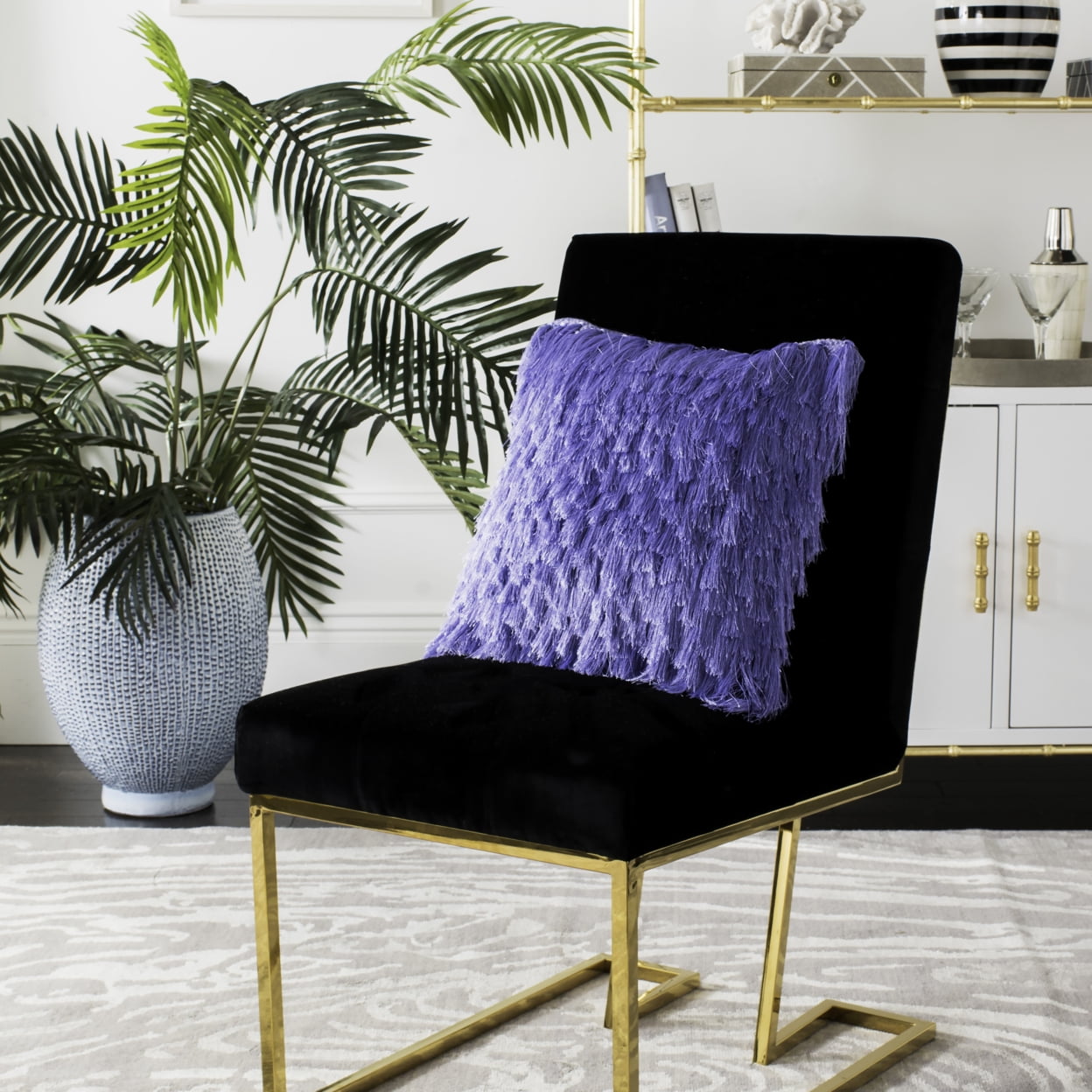 SAFAVIEH Cali Shag Pillow Set of 2 Lilac - Walmart.com