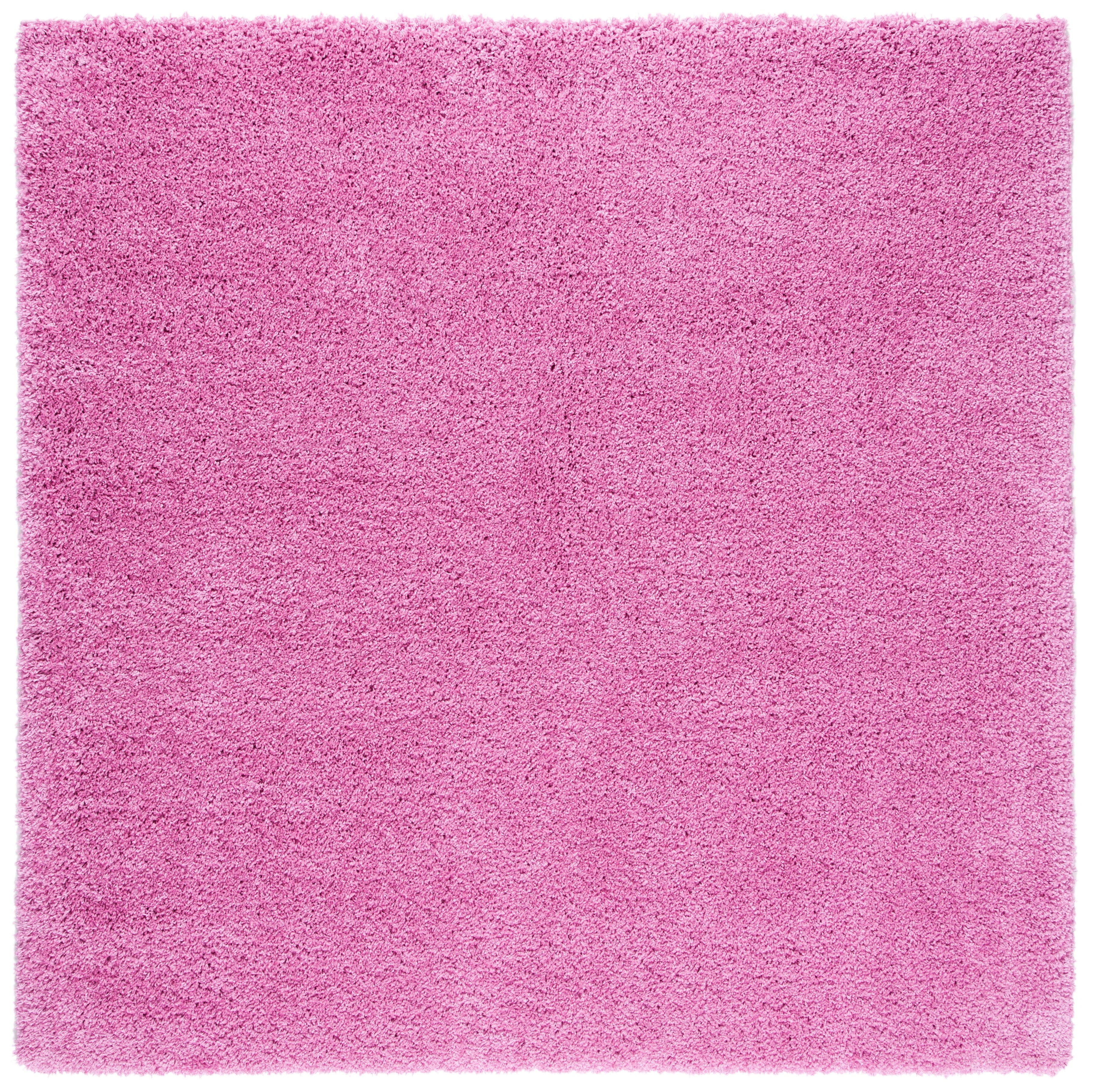 SAFAVIEH California Plush Solid Shag Area Rug, Pink, 4' x 4' Square ...