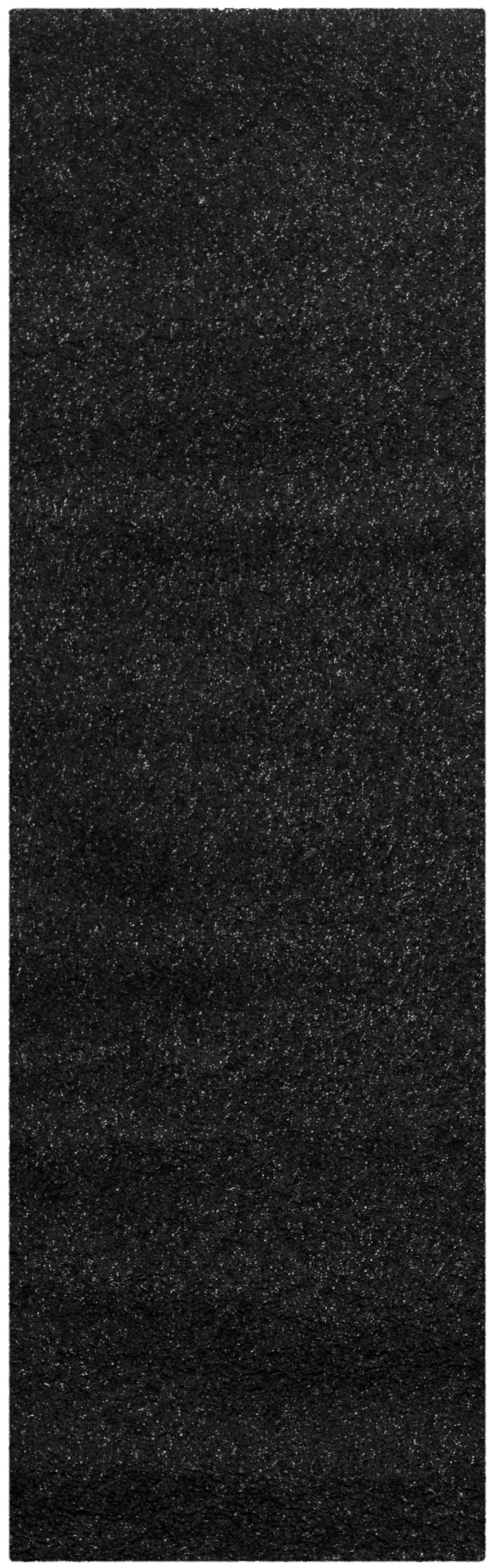 SAFAVIEH California Solid Plush Shag Runner Rug, Black, 2'3" x 13 ...